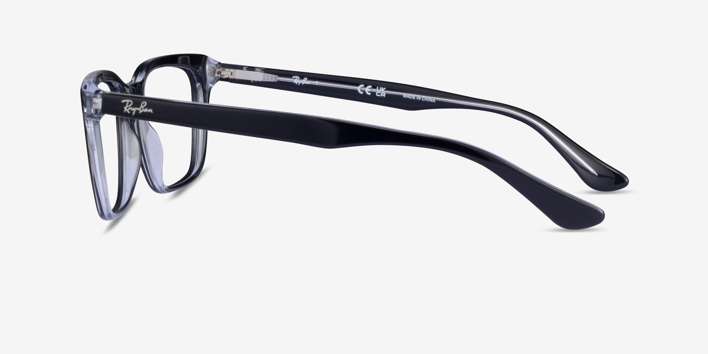Ray-Ban RB5391 - Rectangle Black Clear Frame Eyeglasses | Eyebuydirect