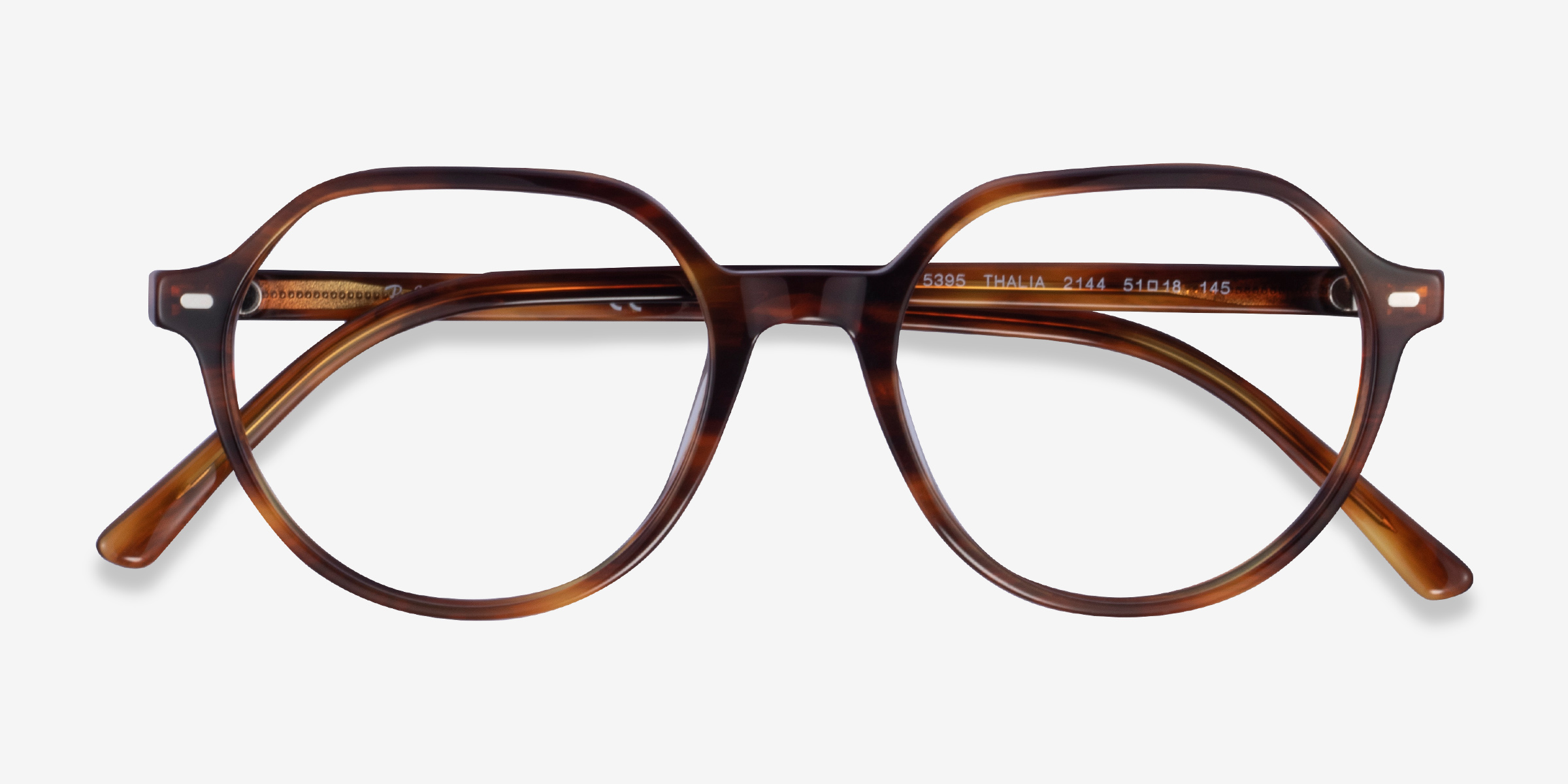 Ray-Ban RB5395 Thalia - Square Striped Frame Eyeglasses | Eyebuydirect