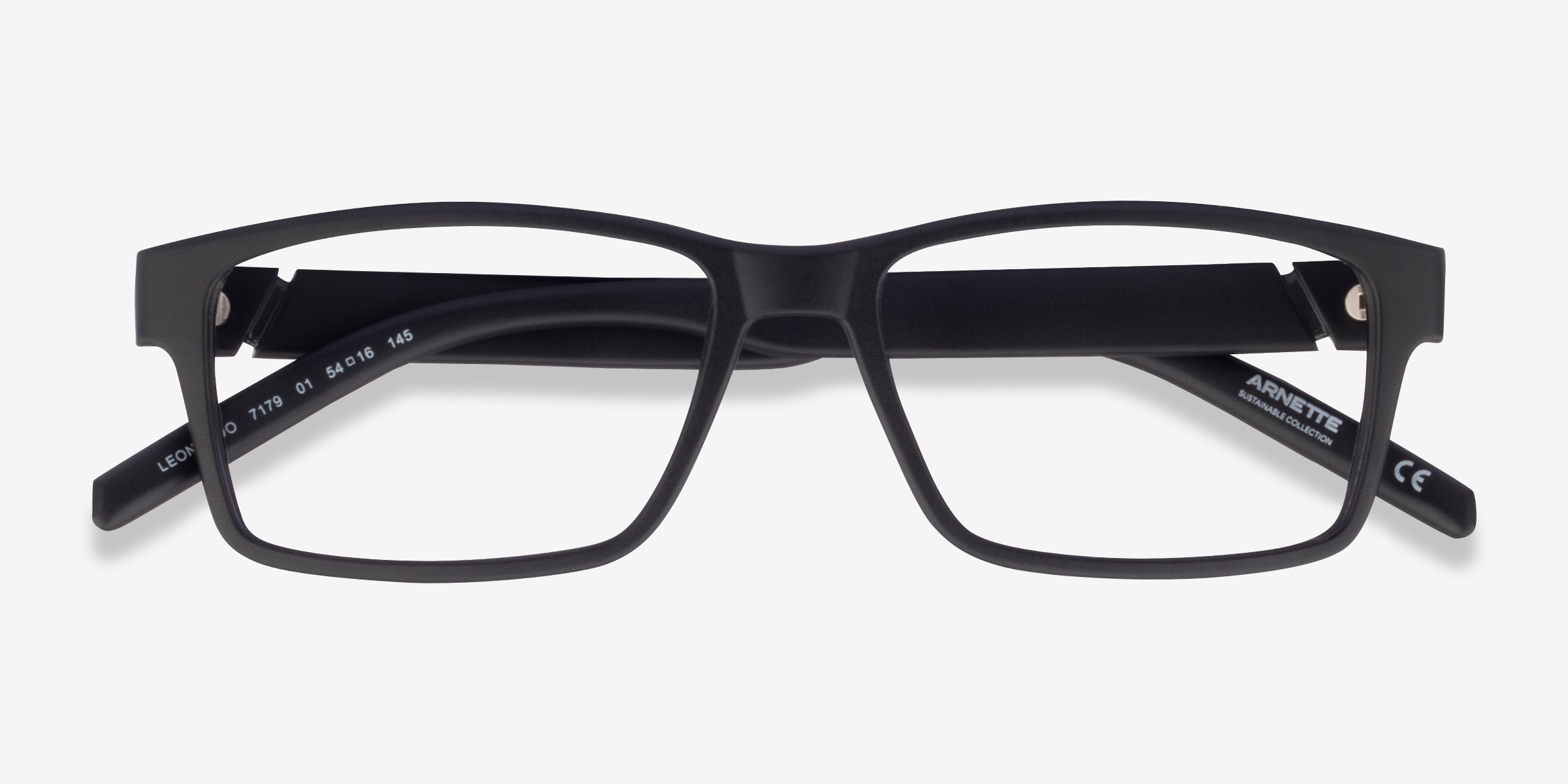 ARNETTE Leonardo - Rectangle Matte Black Frame Eyeglasses ...