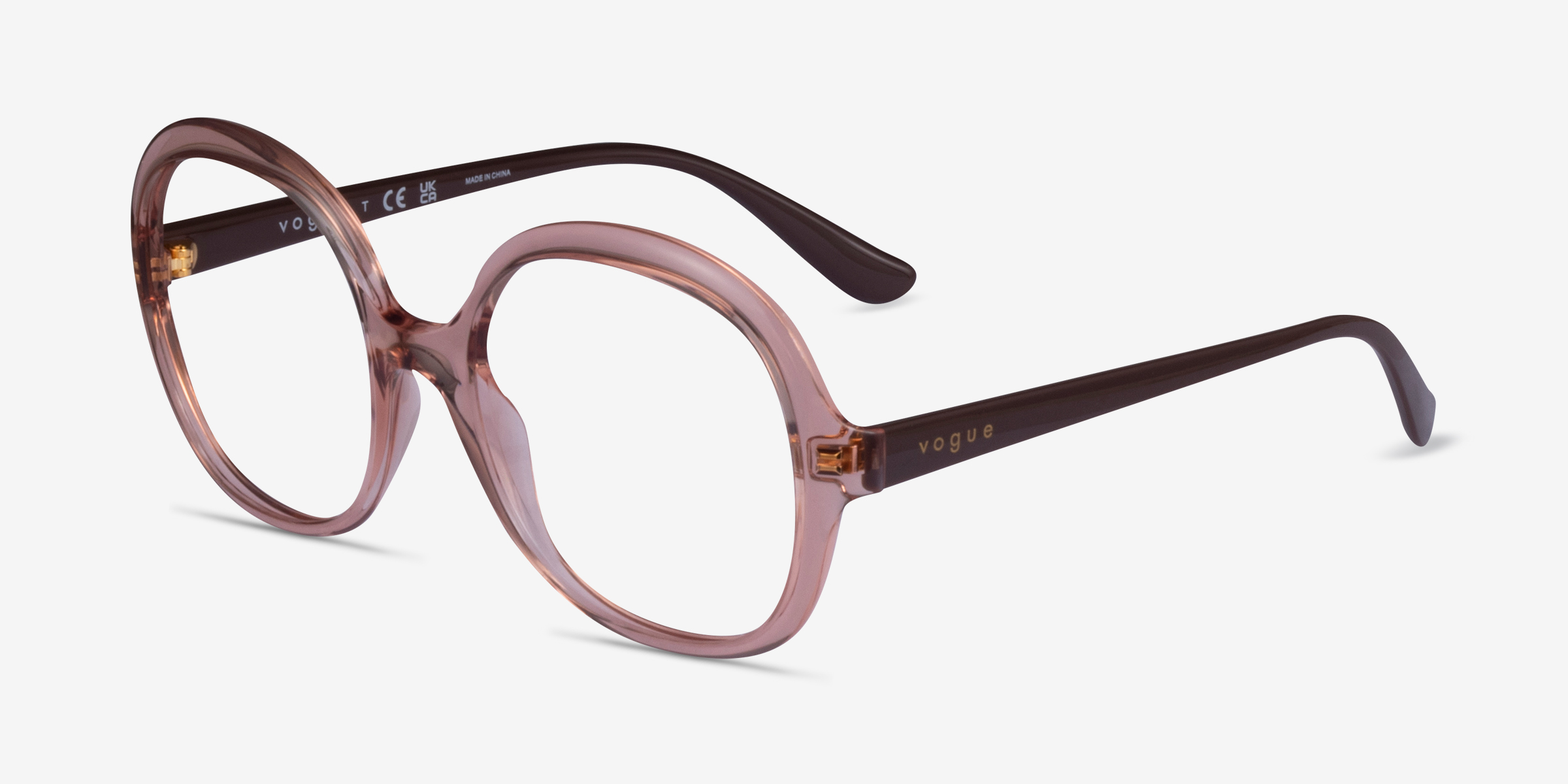 Vogue Eyewear VO5412 - Round Transparent Pink Frame Glasses For Women ...