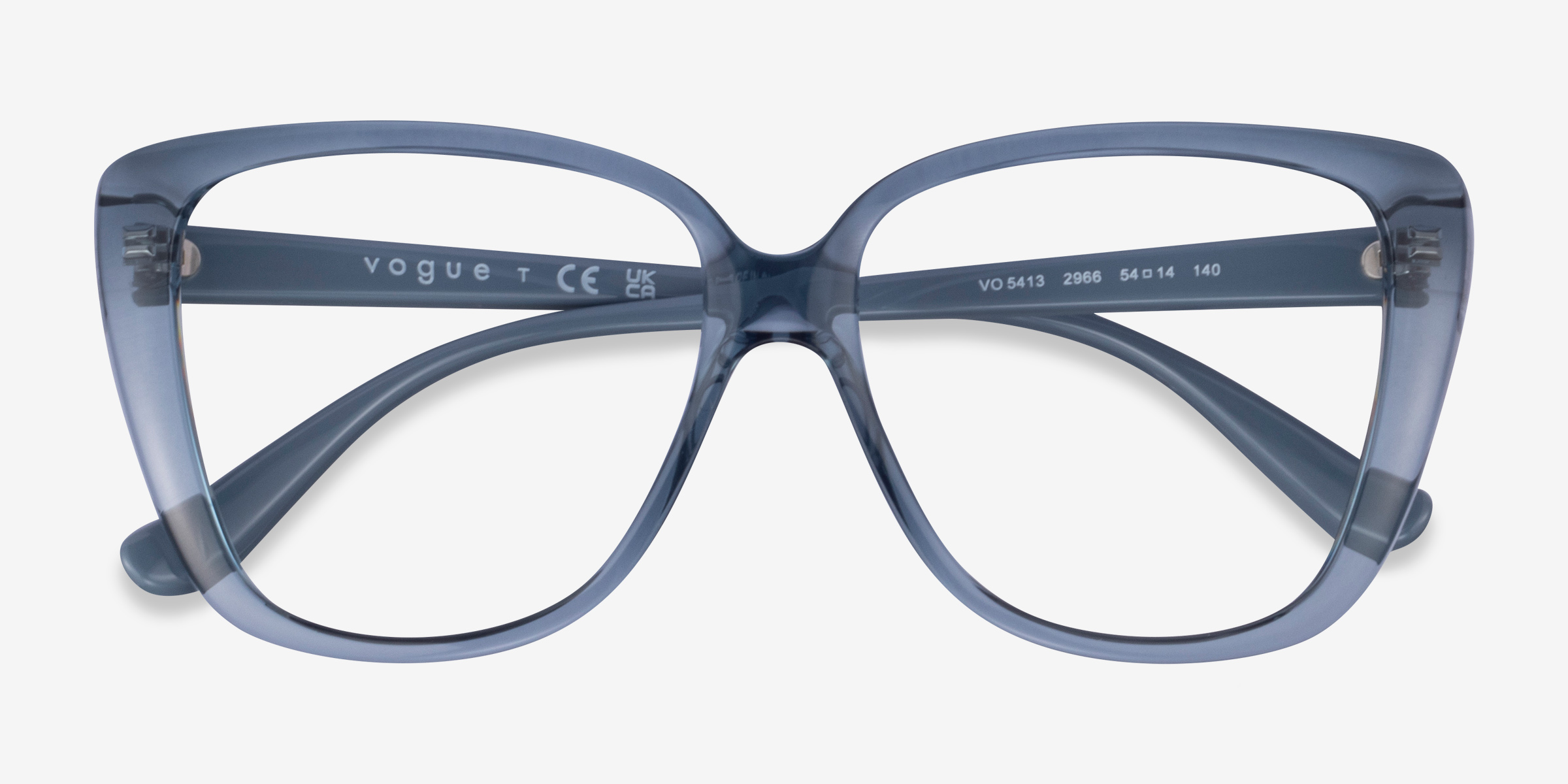 Vogue Eyewear VO5413 - Square Transparent Blue Frame Glasses For Women ...