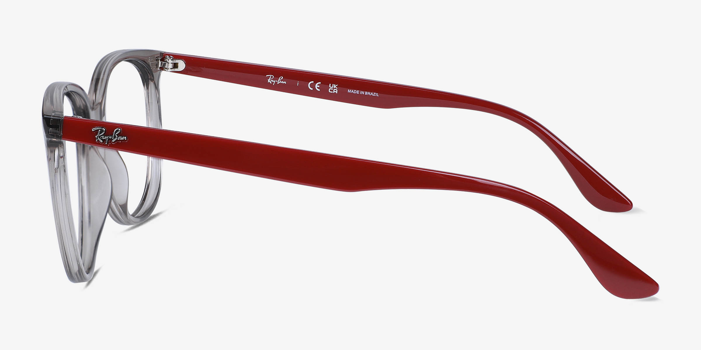 Ray-Ban RB4378V - Round Transparent Gray Frame Eyeglasses ...