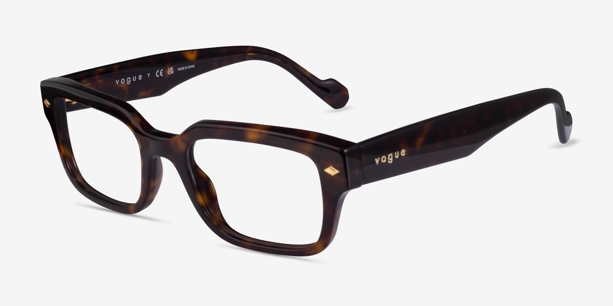 Vogue Eyewear VO5491 - Rectangle Dark Tortoise Frame Eyeglasses ...