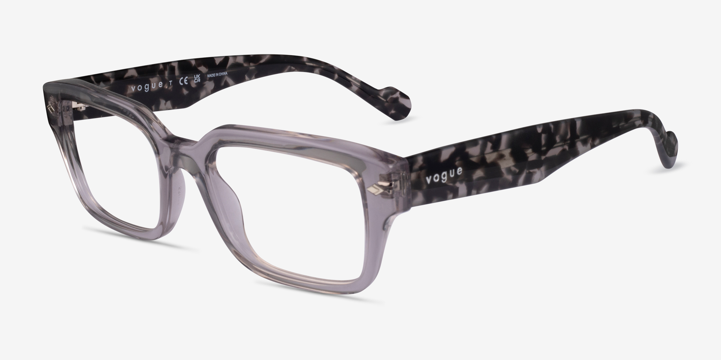 Vogue Eyewear VO5491 - Rectangle Transparent Gray Frame Eyeglasses ...