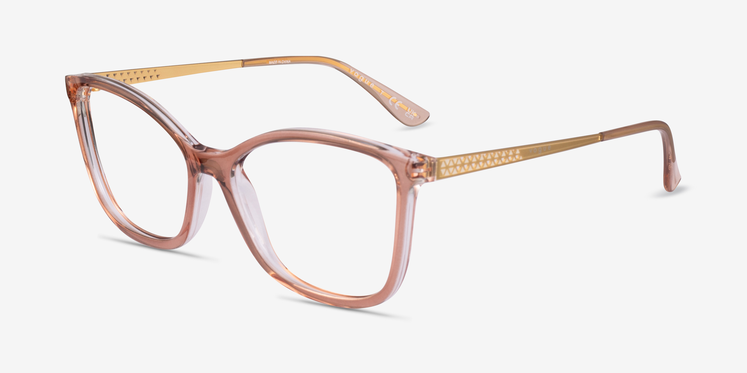 Vogue Eyewear VO5334 - Cat Eye Pink Transparent Frame Glasses For Women ...
