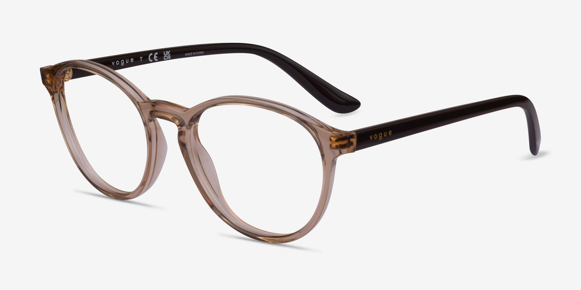 Vogue Eyewear VO5372 - Round Transparent Brown Frame Eyeglasses ...