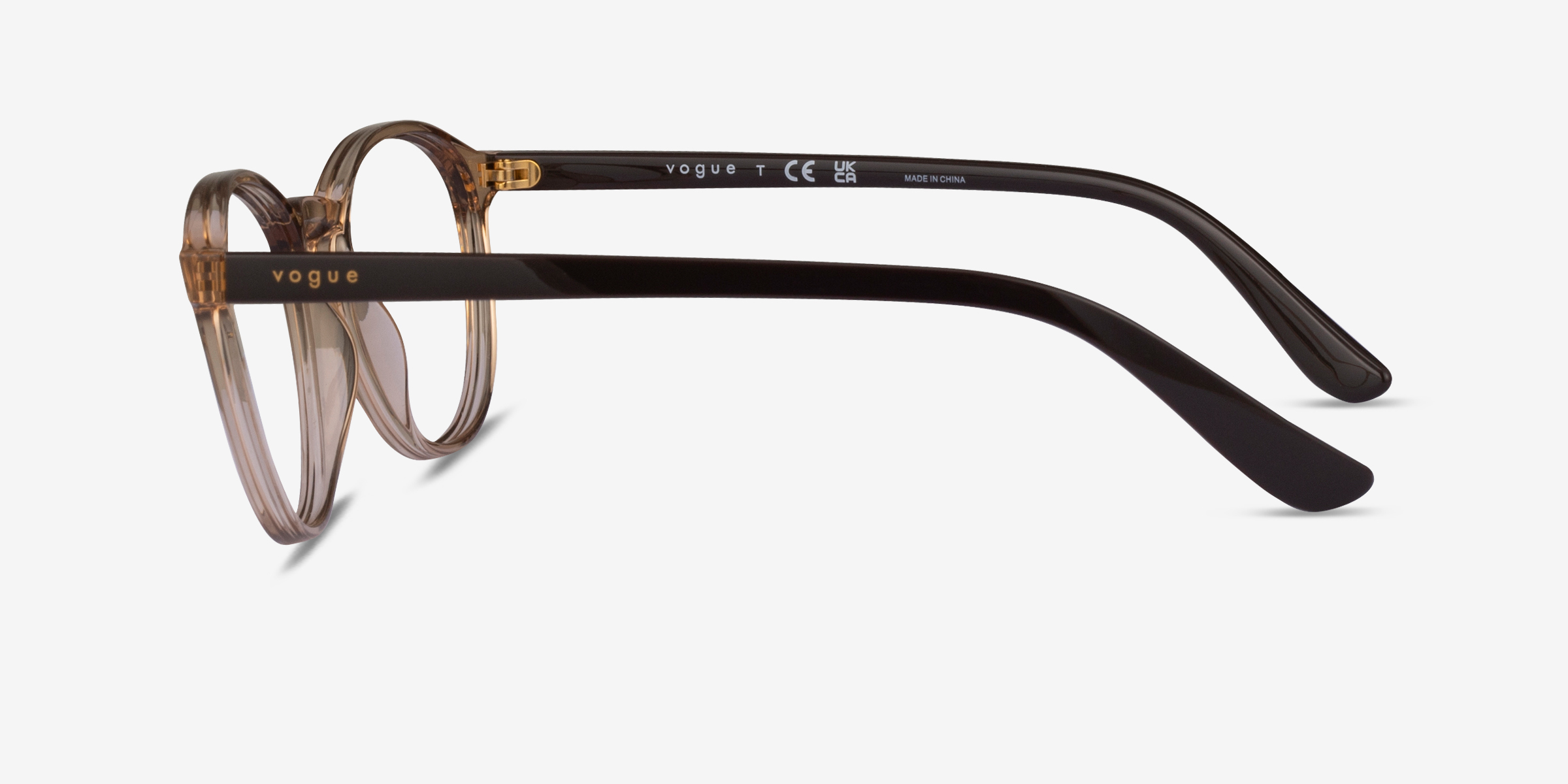 Vogue Eyewear VO5372 - Round Transparent Brown Frame Eyeglasses ...