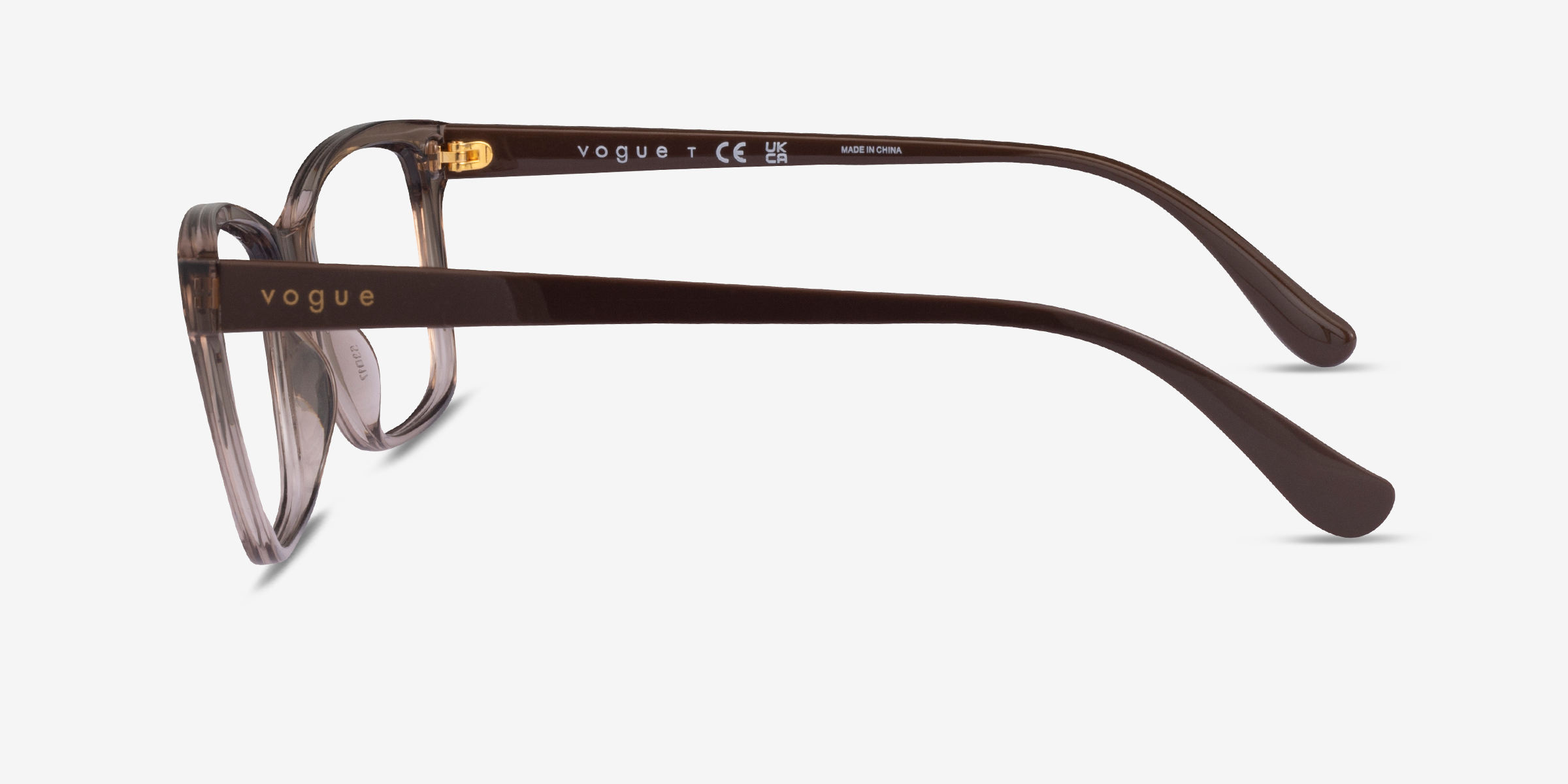Vogue Eyewear VO5420 - Rectangle Transparent Brown Frame Glasses For ...
