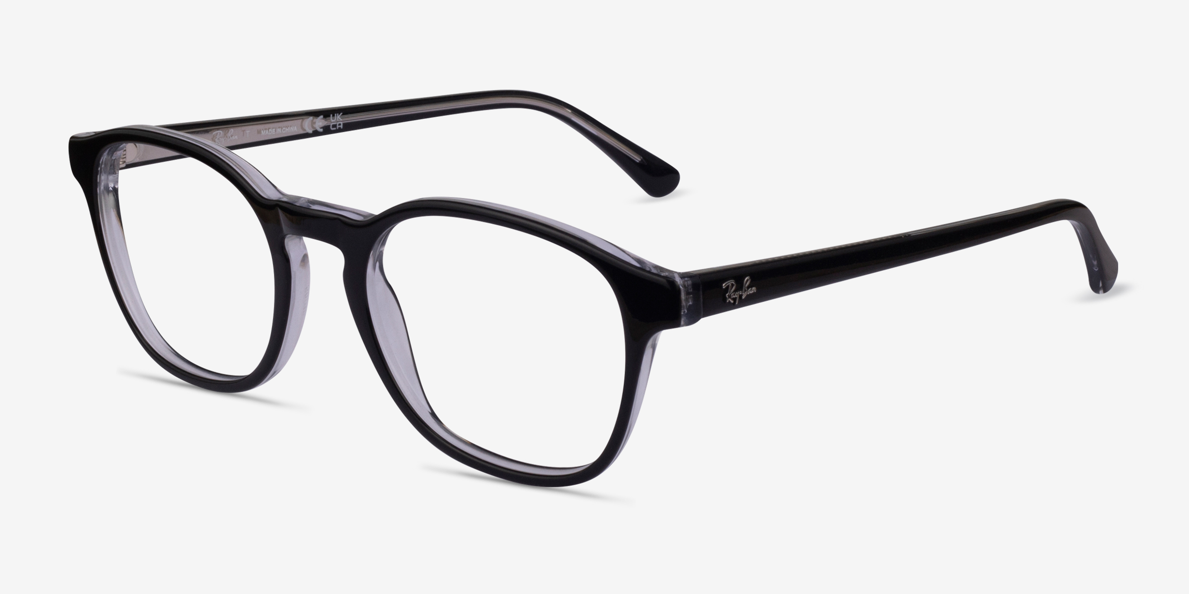 Ray-Ban RB5417 - Round Transparent Black Frame Eyeglasses | Eyebuydirect