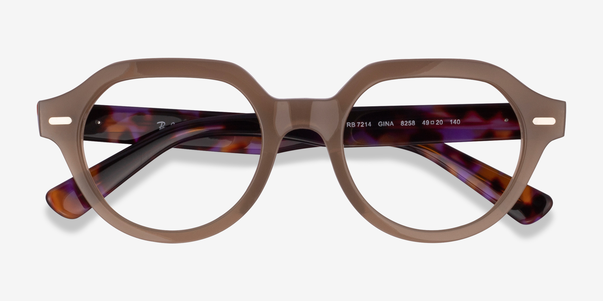 Ray-Ban RB7214 Gina - Round Brown Frame Eyeglasses | Eyebuydirect