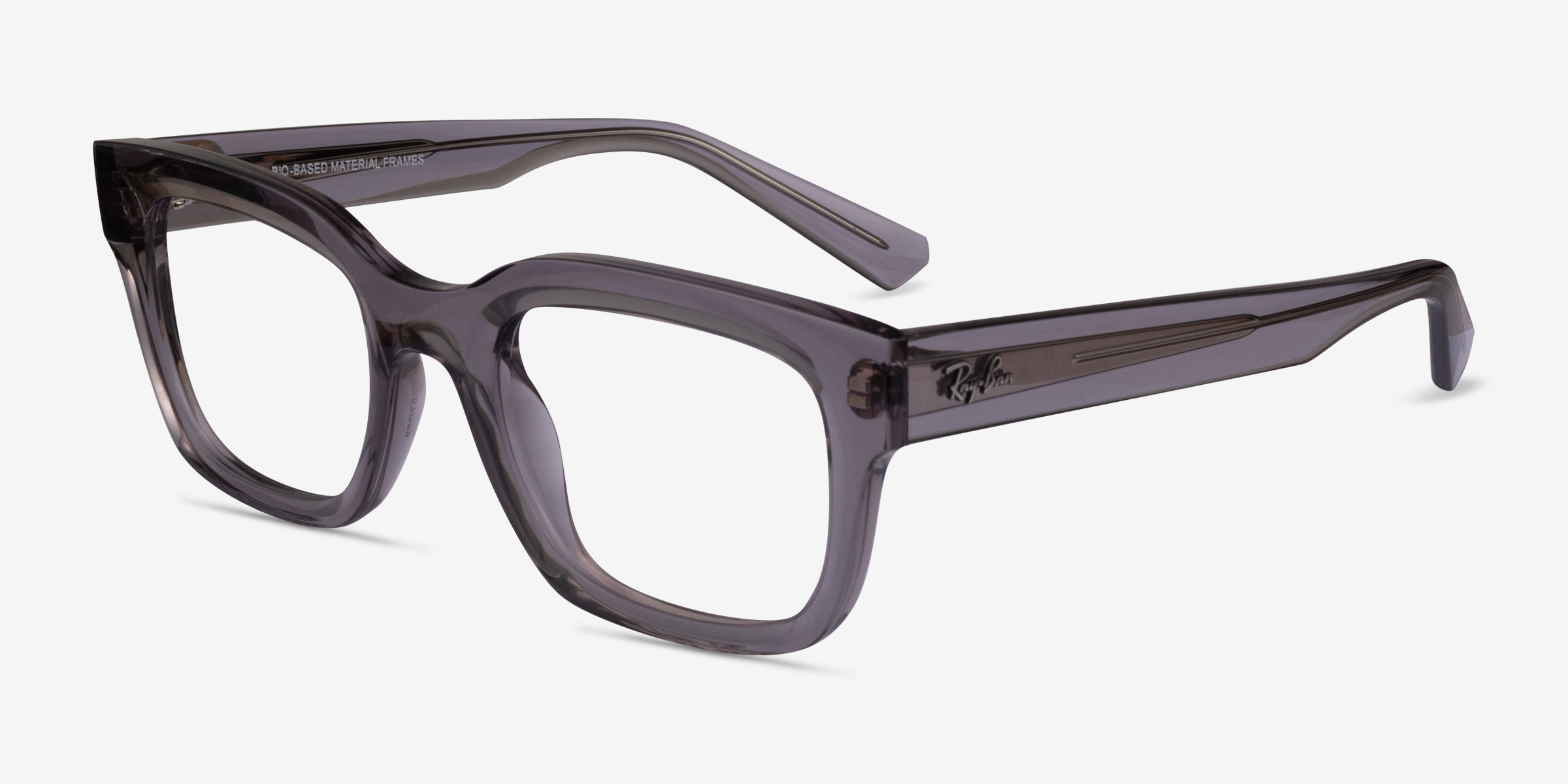Ray-Ban RB7217 Chad - Rectangle Transparent Gray Frame Eyeglasses ...