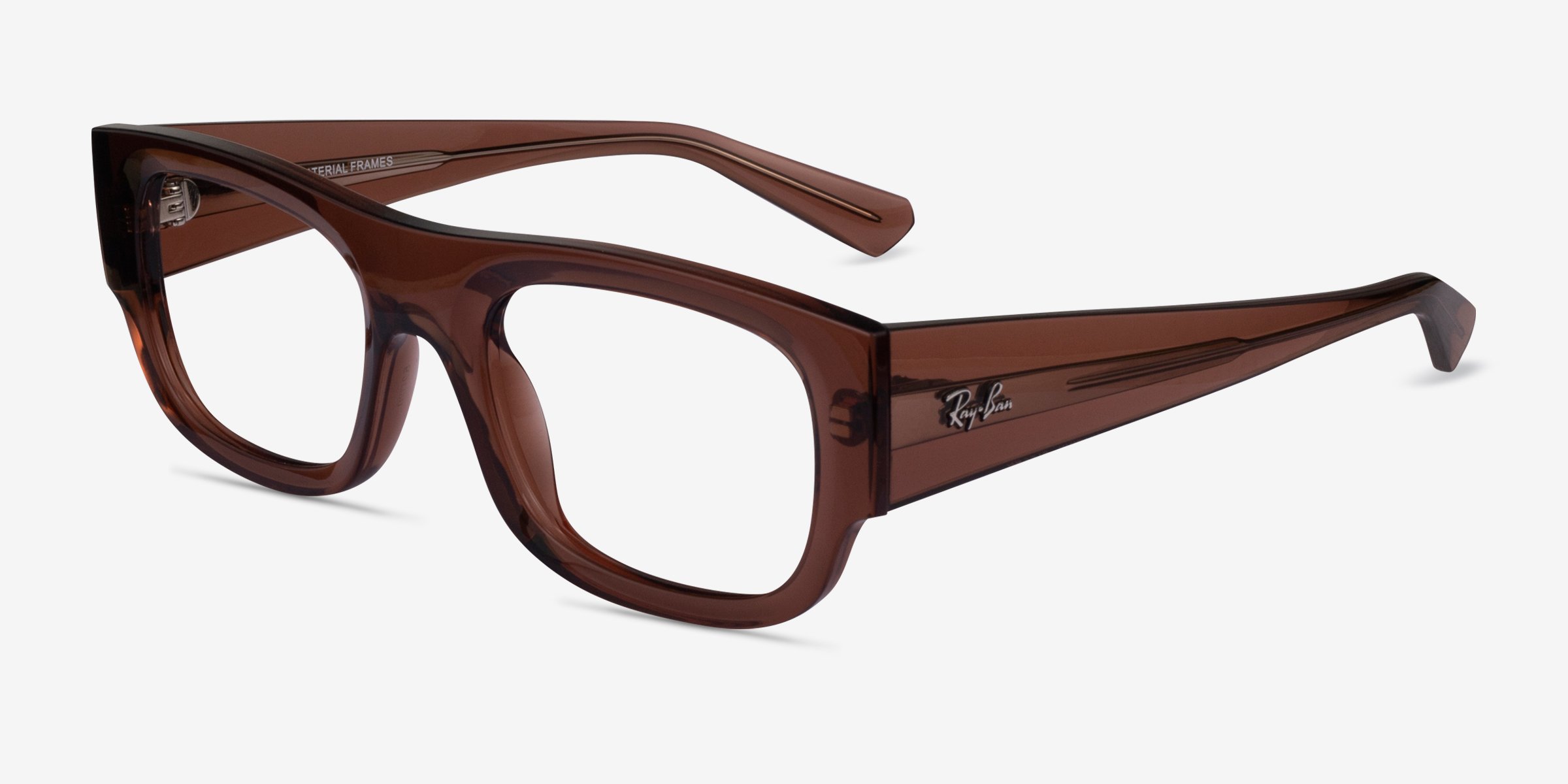 Ray-Ban RB7218 Kristin - Rectangle Transparent Brown Frame Eyeglasses ...
