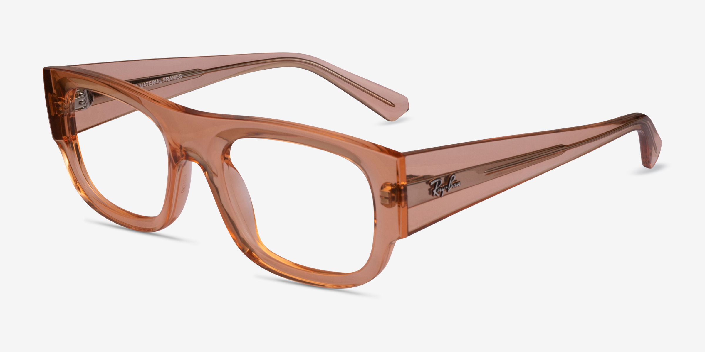 Ray-Ban RB7218 Kristin - Rectangle Transparent Orange Frame Eyeglasses ...