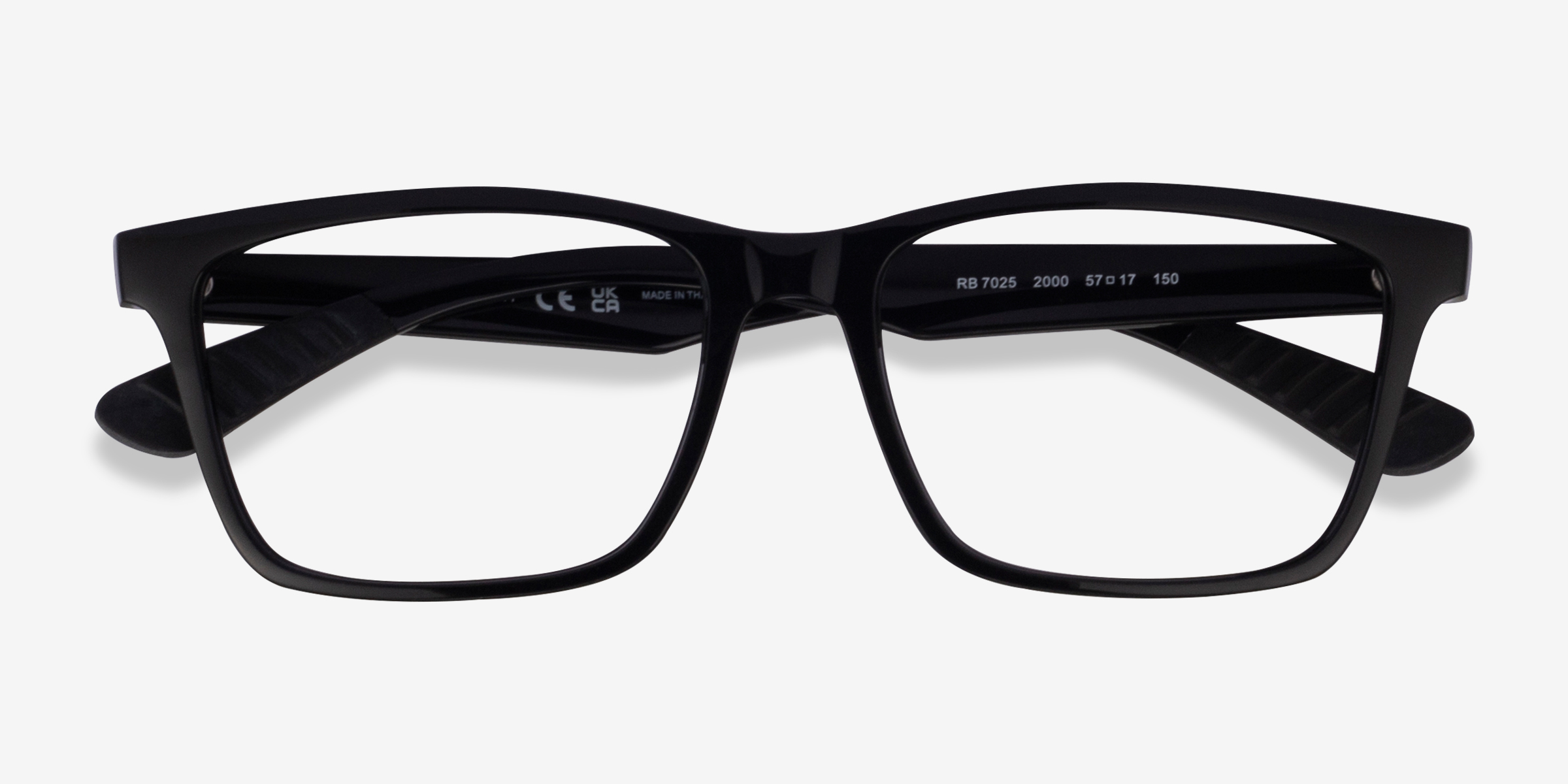 Ray-Ban RB7025 - Rectangle Polished Black Frame Eyeglasses ...