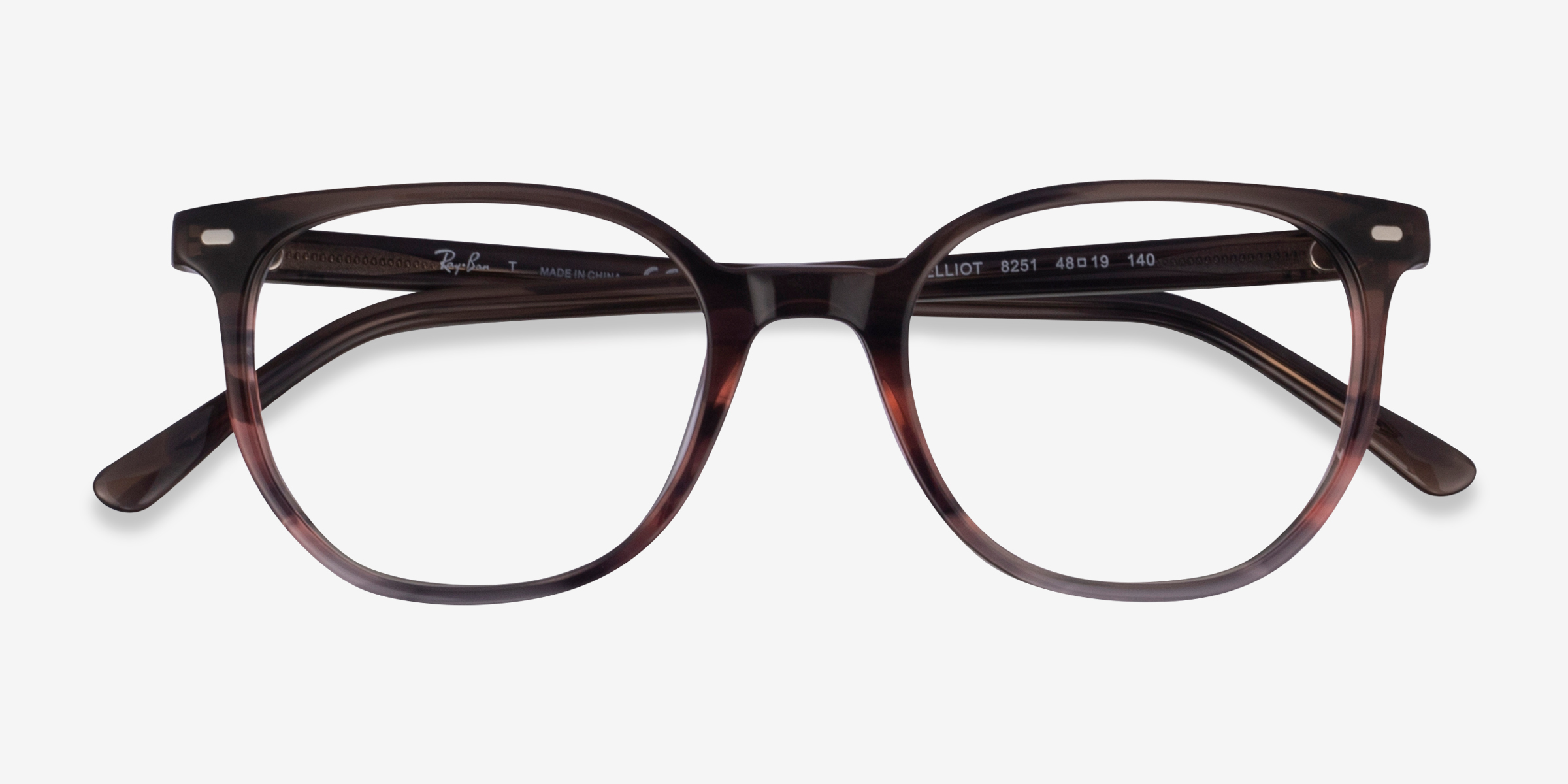 Ray-Ban RB5397 Elliot - Striped Brown Frame Eyeglasses | Eyebuydirect