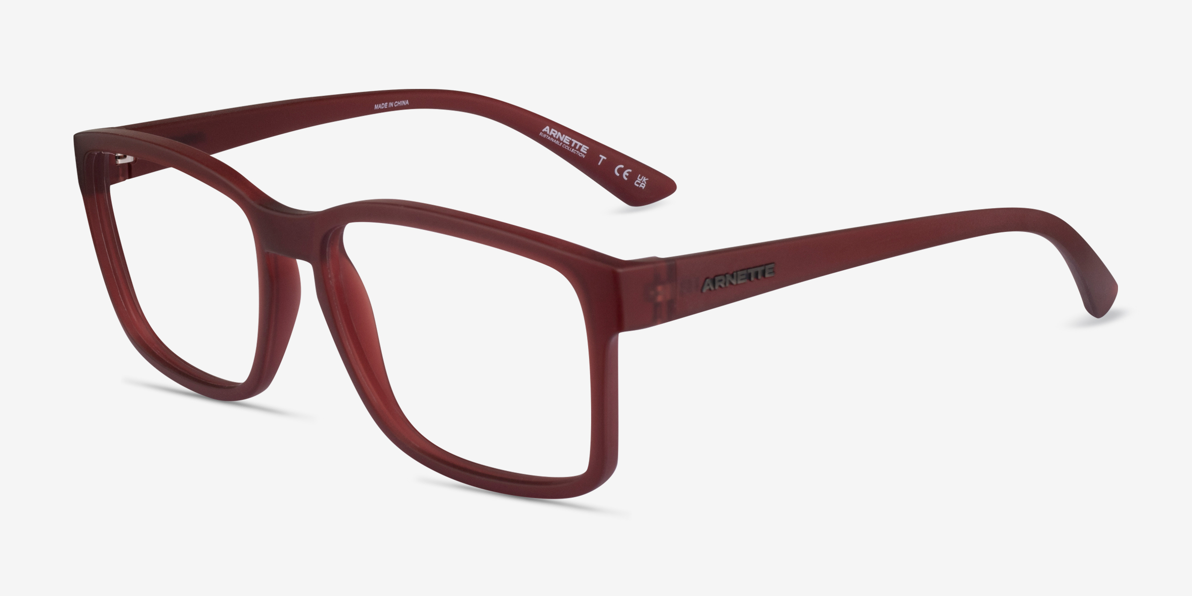 ARNETTE Dirkk - Square Matte Red Frame Glasses For Women | Eyebuydirect