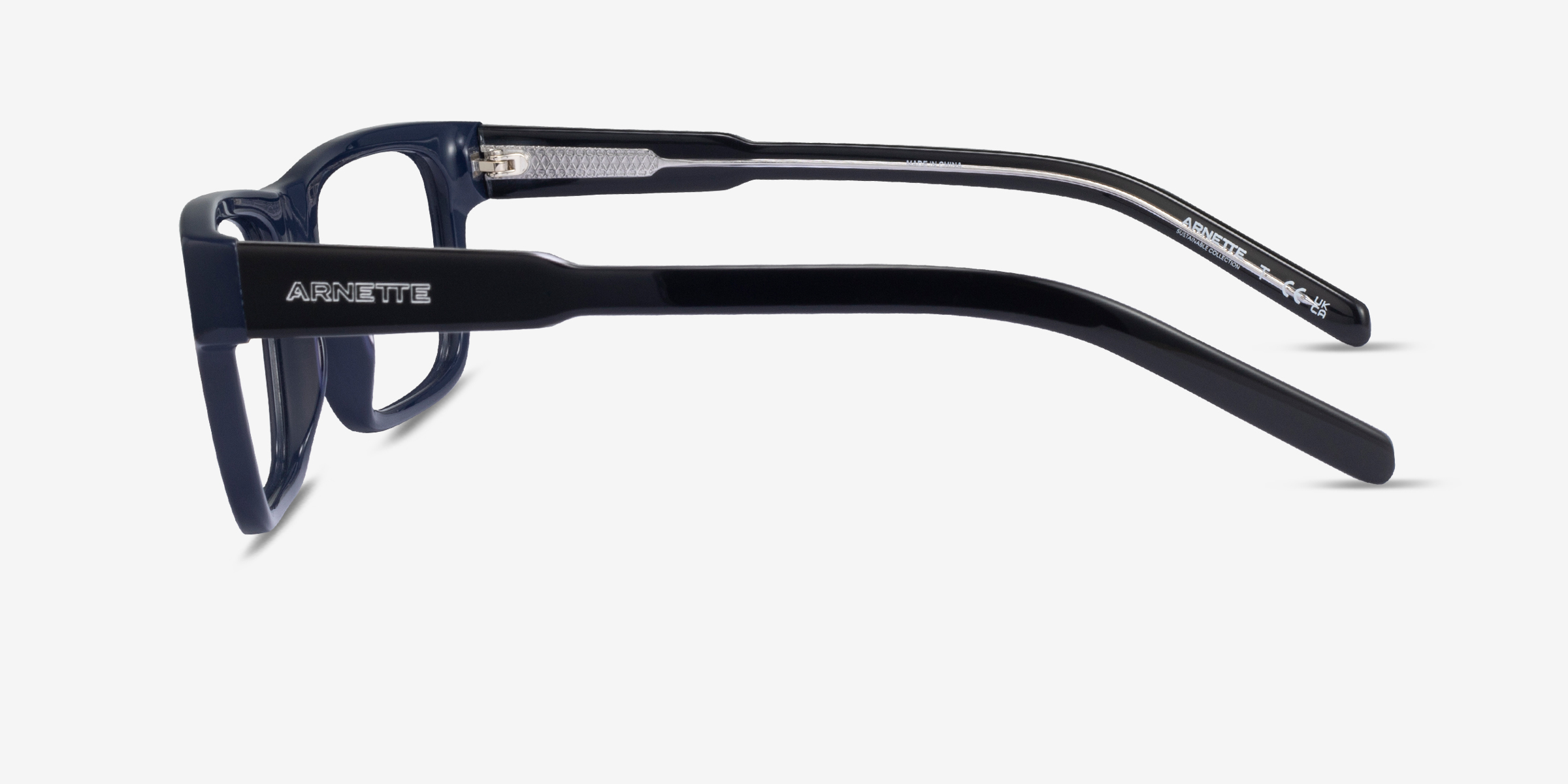 ARNETTE Kokoro - Rectangle Shiny Blue Frame Glasses For Men ...