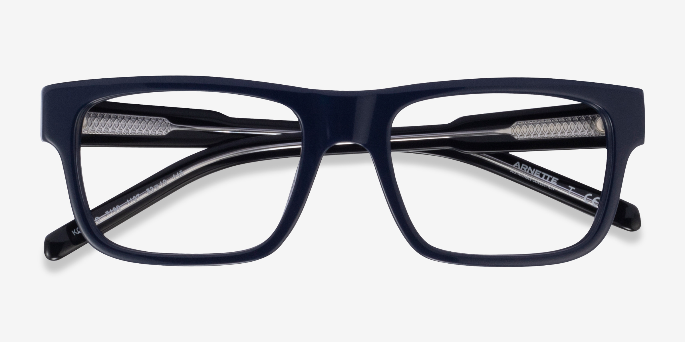 ARNETTE Kokoro - Rectangle Shiny Blue Frame Glasses For Men | Eyebuydirect