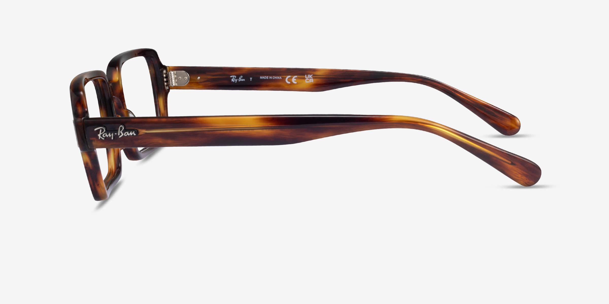 Ray-Ban RB5473 Benji - Rectangle Striped Tortoise Frame Eyeglasses ...