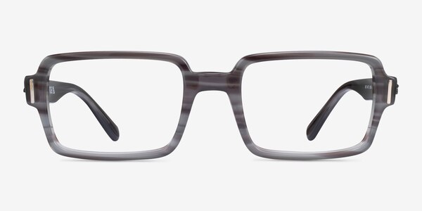 Ray-Ban RB5473 Benji - Rectangle Striped Gray Frame Eyeglasses ...