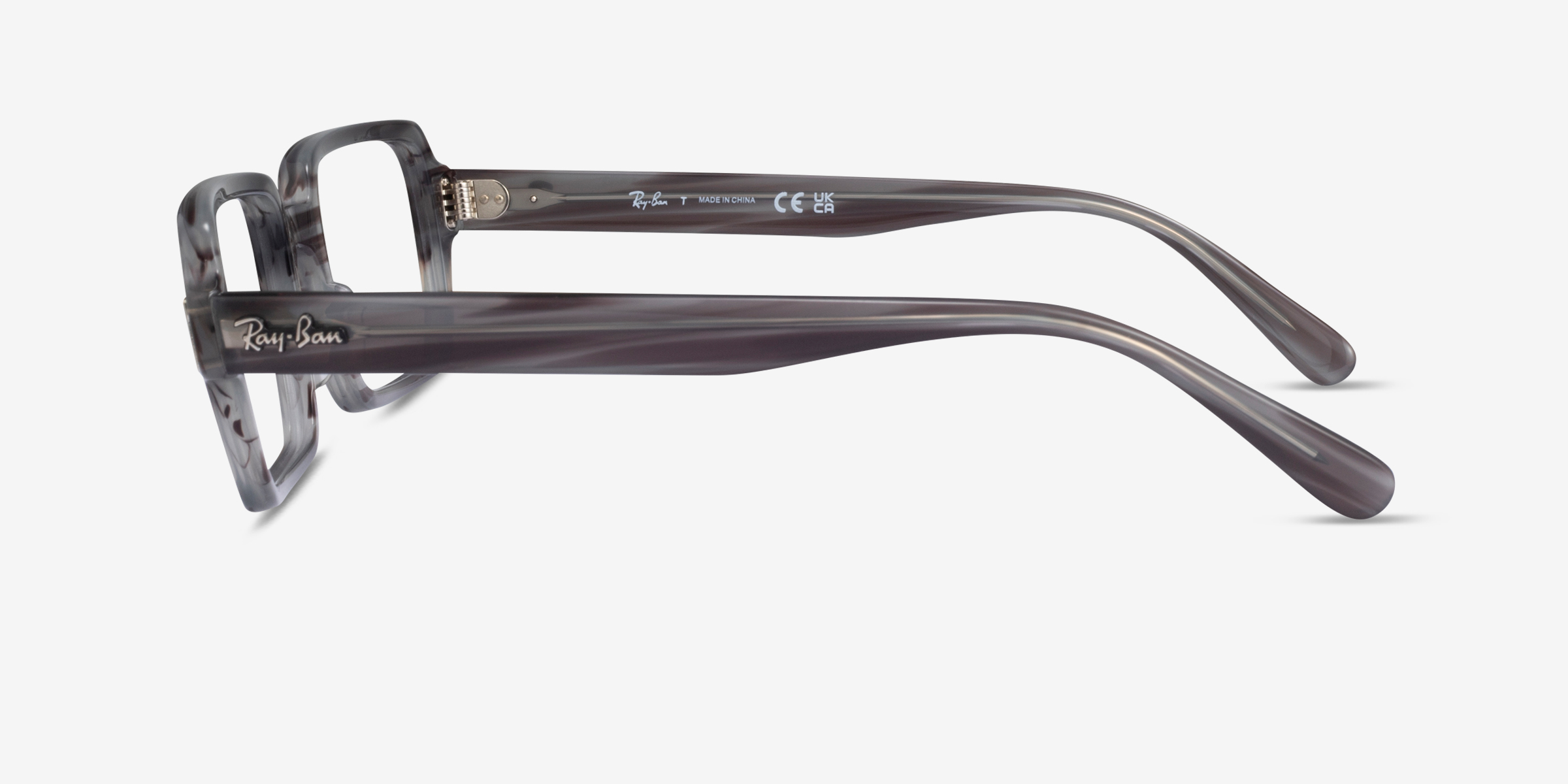 Ray-Ban RB5473 Benji - Rectangle Striped Gray Frame Eyeglasses ...