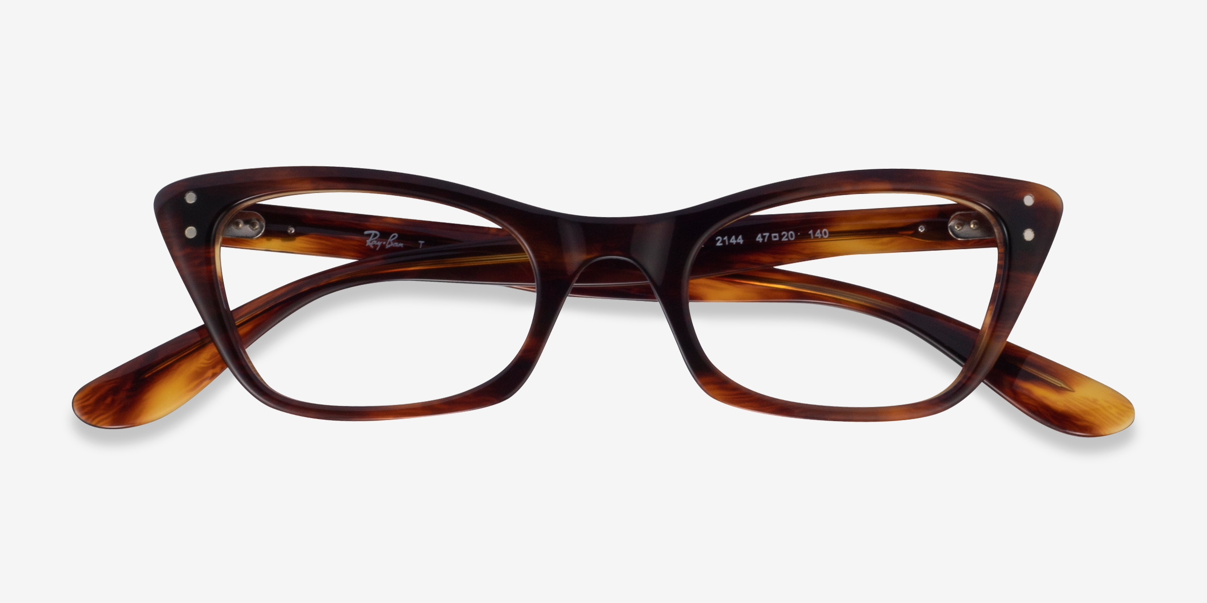 Ray Ban Rb5499 Lady Burbank Cat Eye Striped Tortoise Frame Glasses