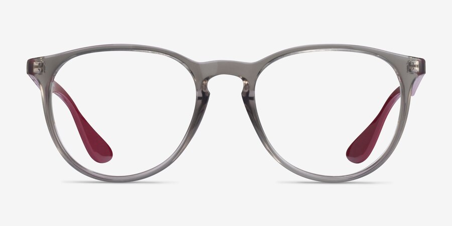 Ray-Ban RB7046 - Round Transparent Gray Frame Glasses For Women ...