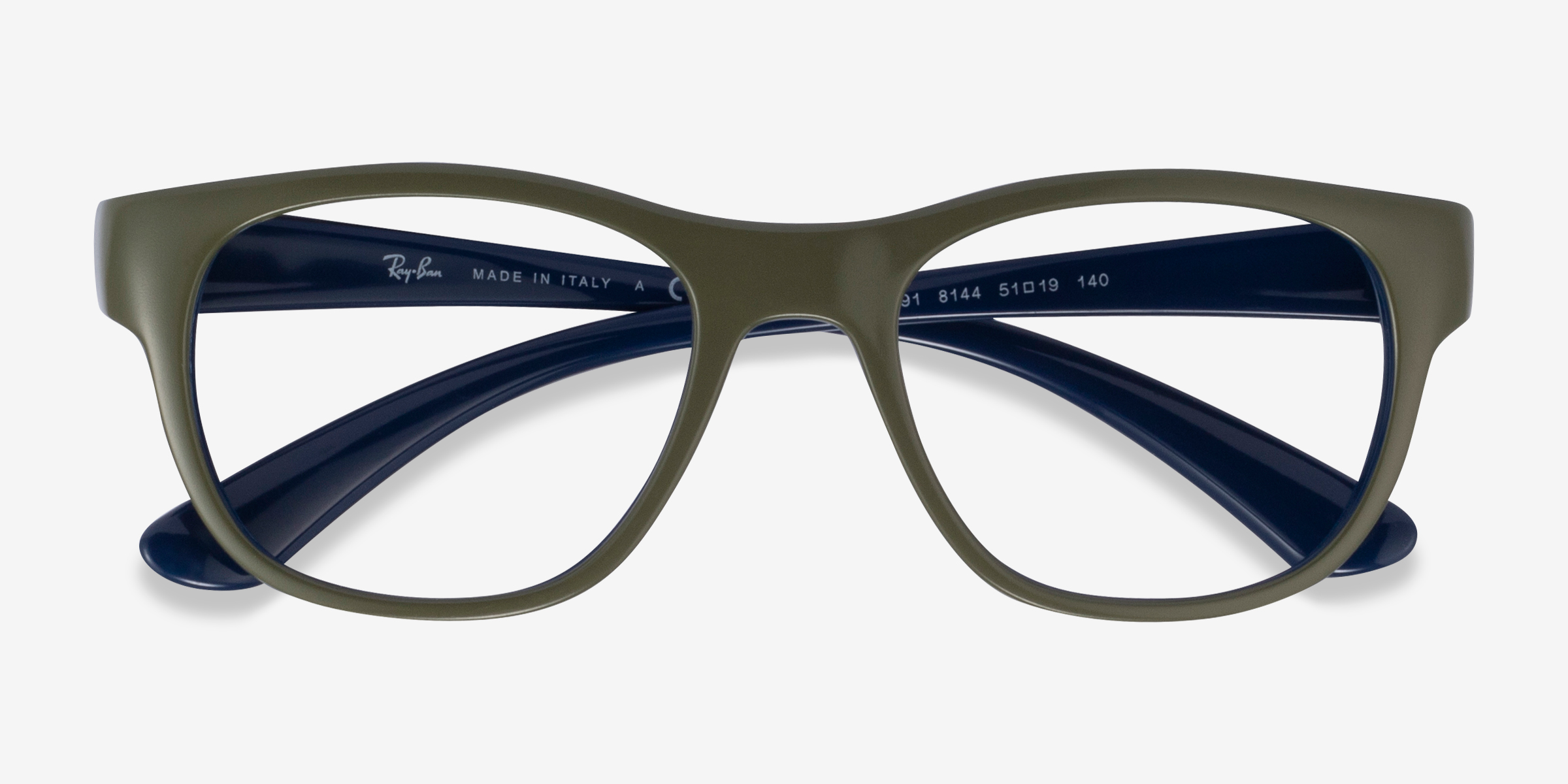 Ray-Ban RB7191 - Square Matte Green Frame Eyeglasses | Eyebuydirect