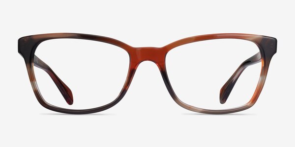 Ray-Ban RB5362 - Cat Eye Striped Brown Frame Glasses For Women ...