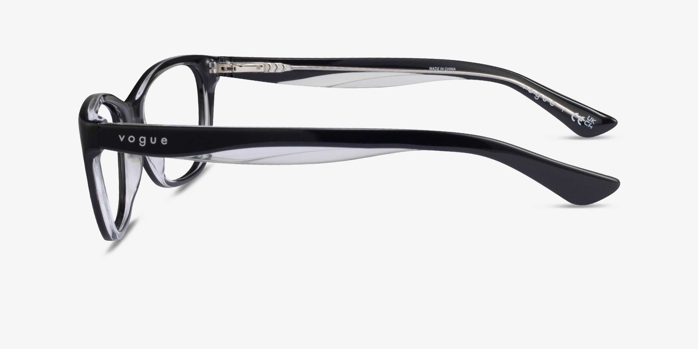 Vogue Eyewear VO2961 - Rectangle Top Black Transparent Frame Glasses ...