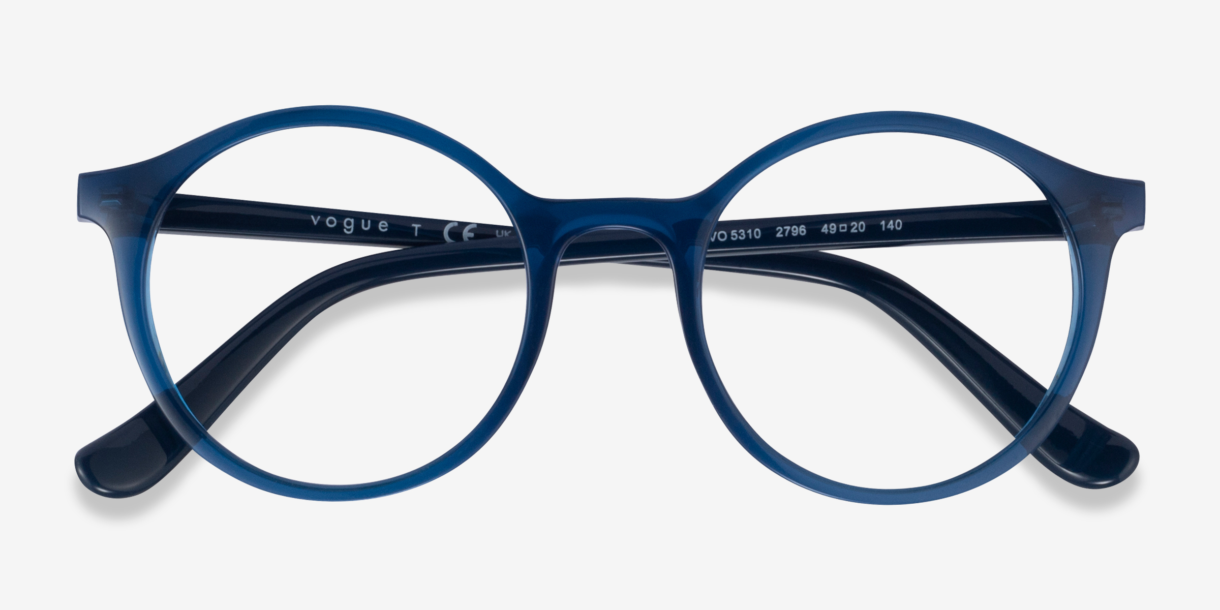 Vogue Eyewear VO5310 - Round Transparent Blue Frame Eyeglasses ...
