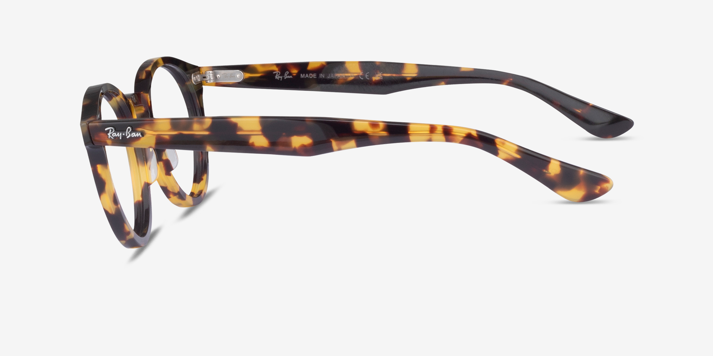 Ray-Ban RB7680V Larry - Round Yellow Tortoise Frame Eyeglasses ...