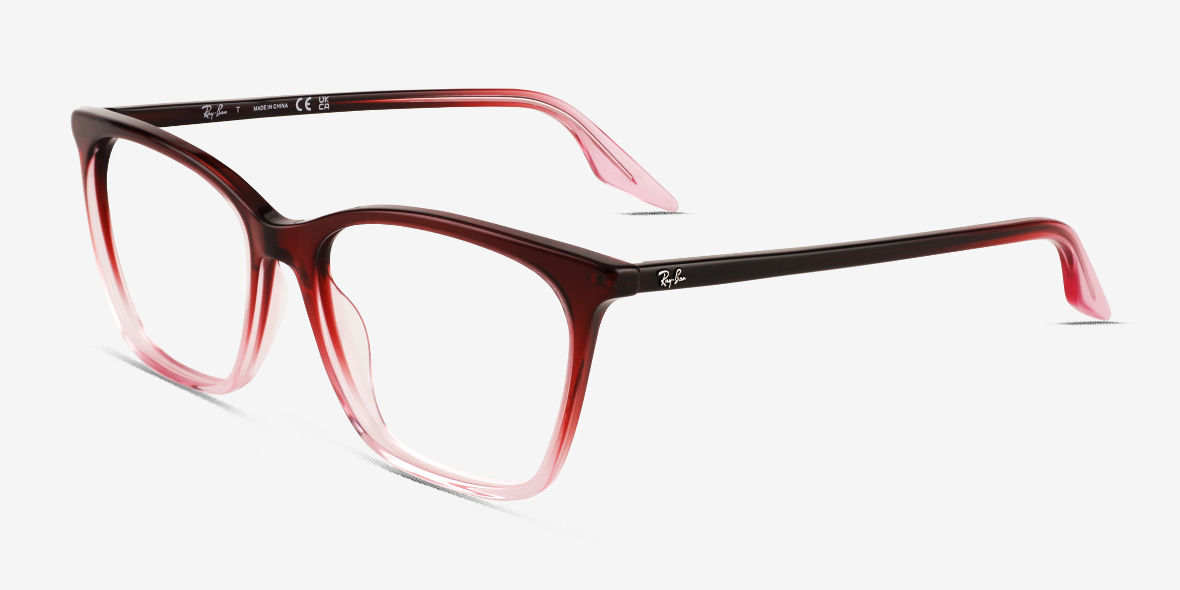 Ray-Ban RB5422 - Cat Eye Red Gradient Pink Frame Glasses For Women ...