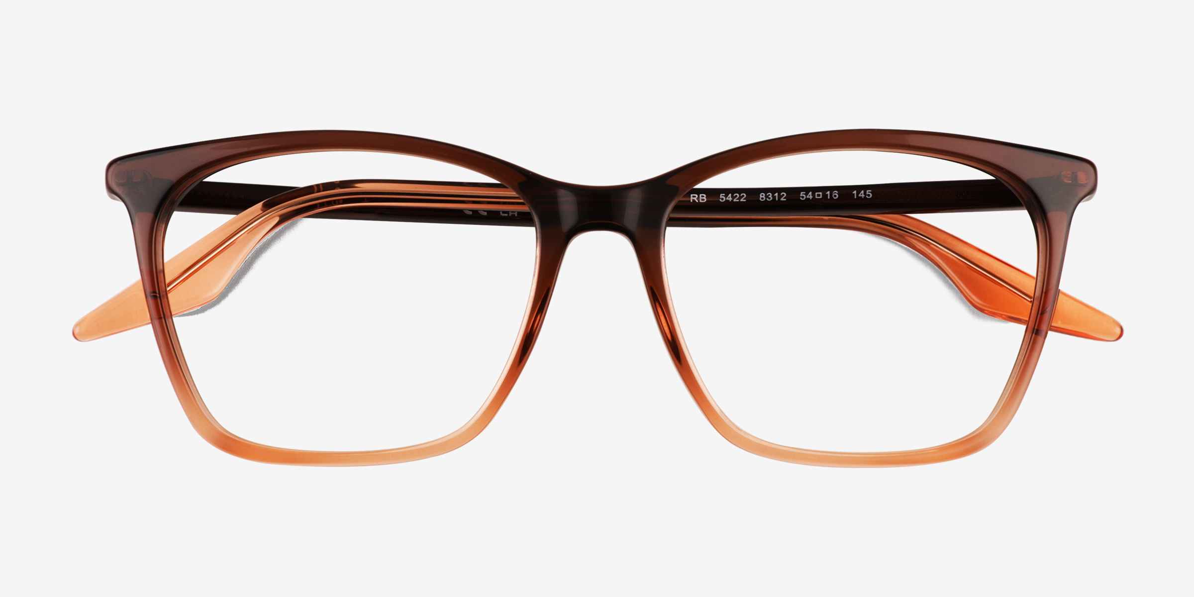Ray-Ban RB5422 - Cat Eye Brown Gradient Orange Frame Eyeglasses ...