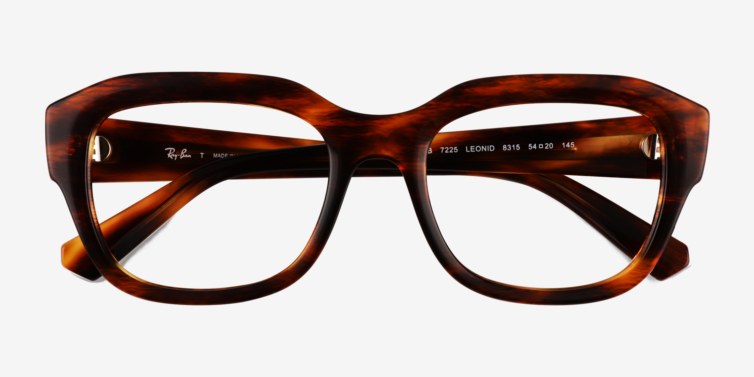Ray-Ban RB7225 Leonid - Square Striped Tortoise Frame Eyeglasses ...