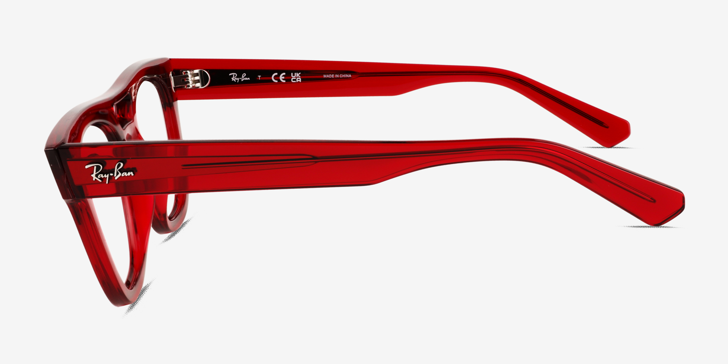 Ray-Ban RB7226 Phil - Aviator Transparent Red Frame Eyeglasses ...