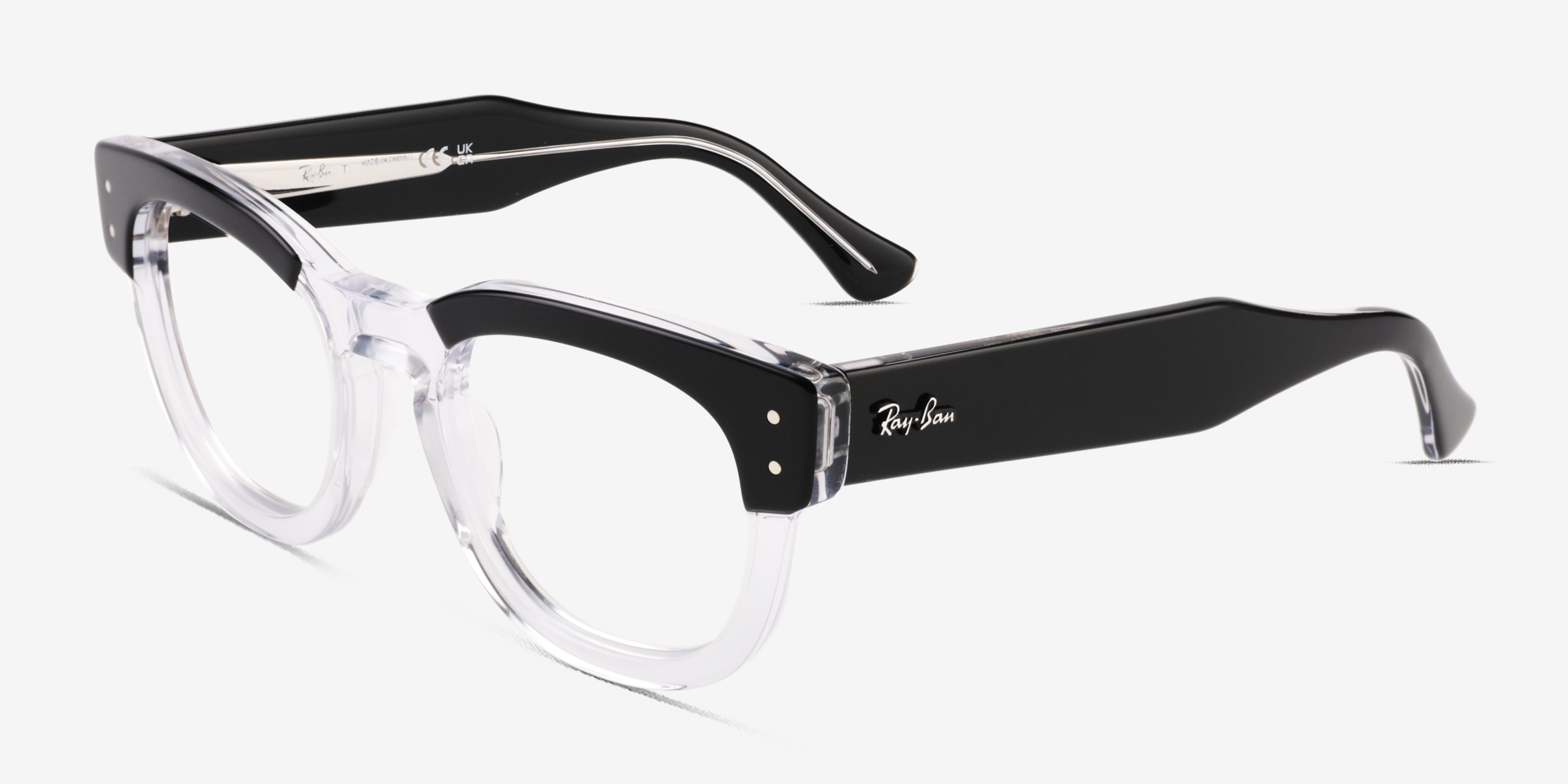 Ray-Ban RB0298V Mega Hawkeye - Wayfarer Black Clear Frame Eyeglasses ...