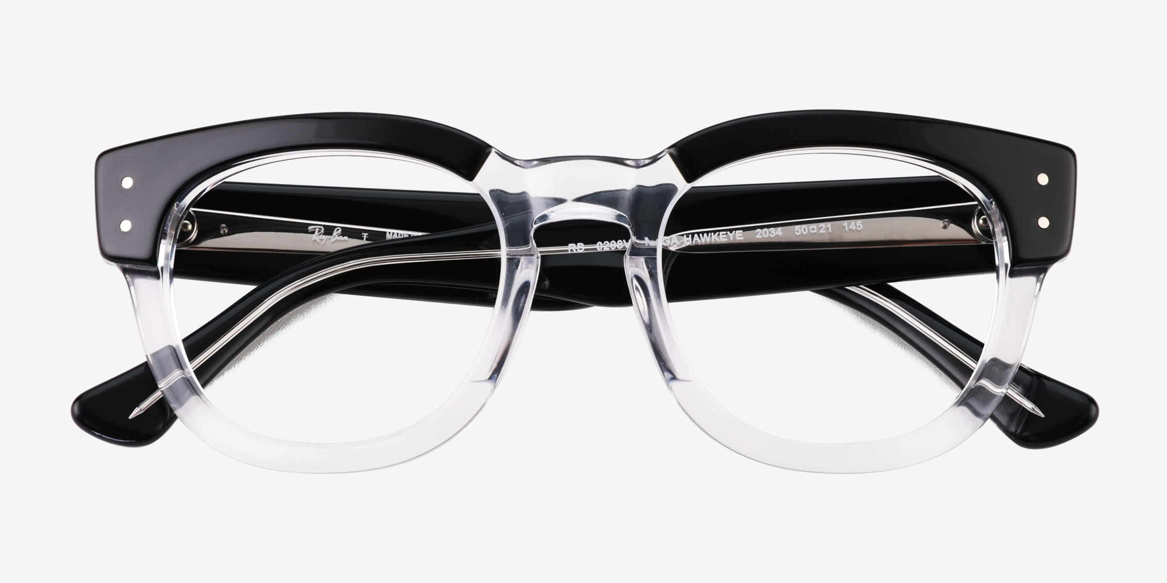 Ray-Ban RB0298V Mega Hawkeye - Wayfarer Black Clear Frame Eyeglasses ...