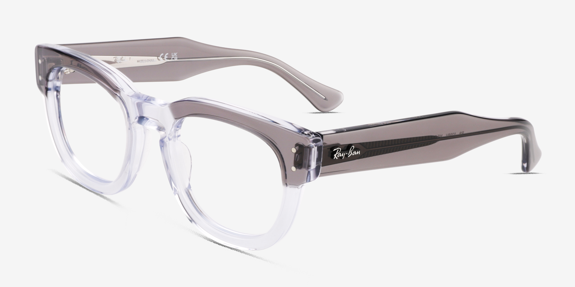Ray-Ban RB0298V Mega Hawkeye - Wayfarer Gray Clear Frame Eyeglasses ...