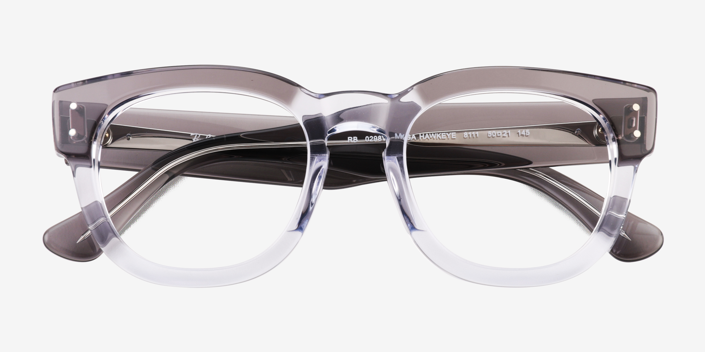 Ray-Ban RB0298V Mega Hawkeye - Wayfarer Gray Clear Frame Eyeglasses ...