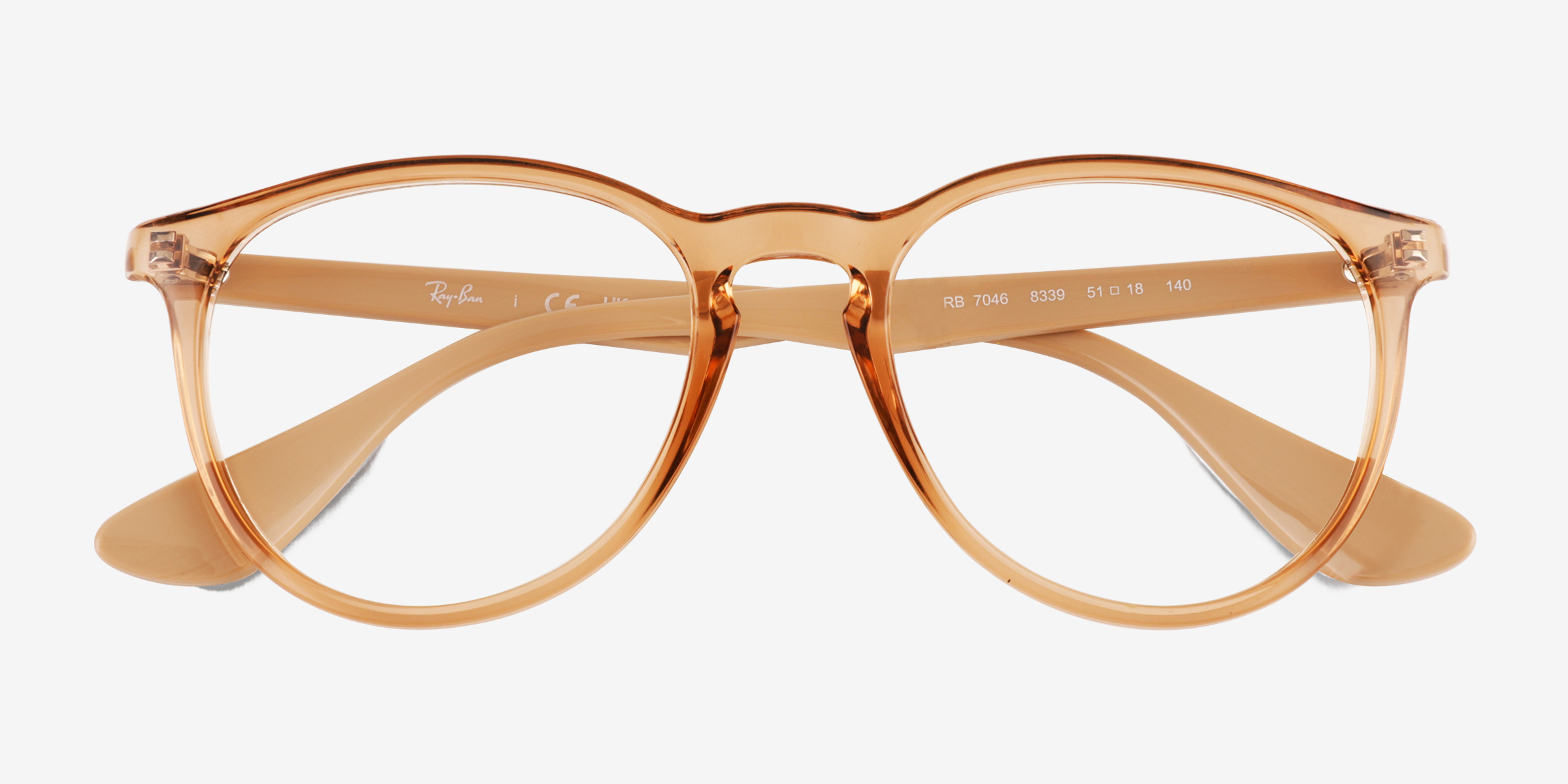 Ray-Ban RB7046 - Round Transparent Brown Frame Eyeglasses | Eyebuydirect