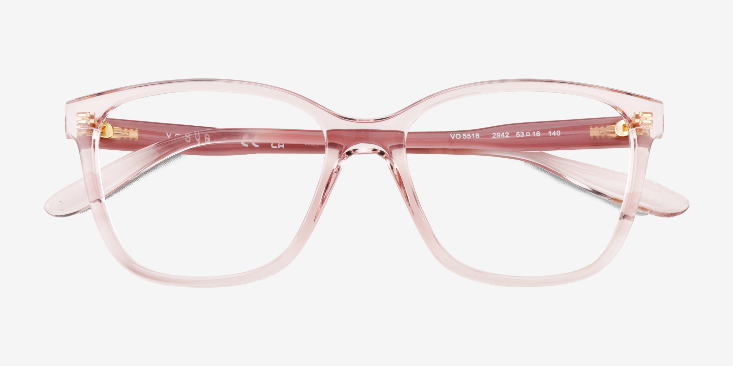 Vogue Eyewear VO5518 - Square Transparent Pink Frame Glasses For Women ...