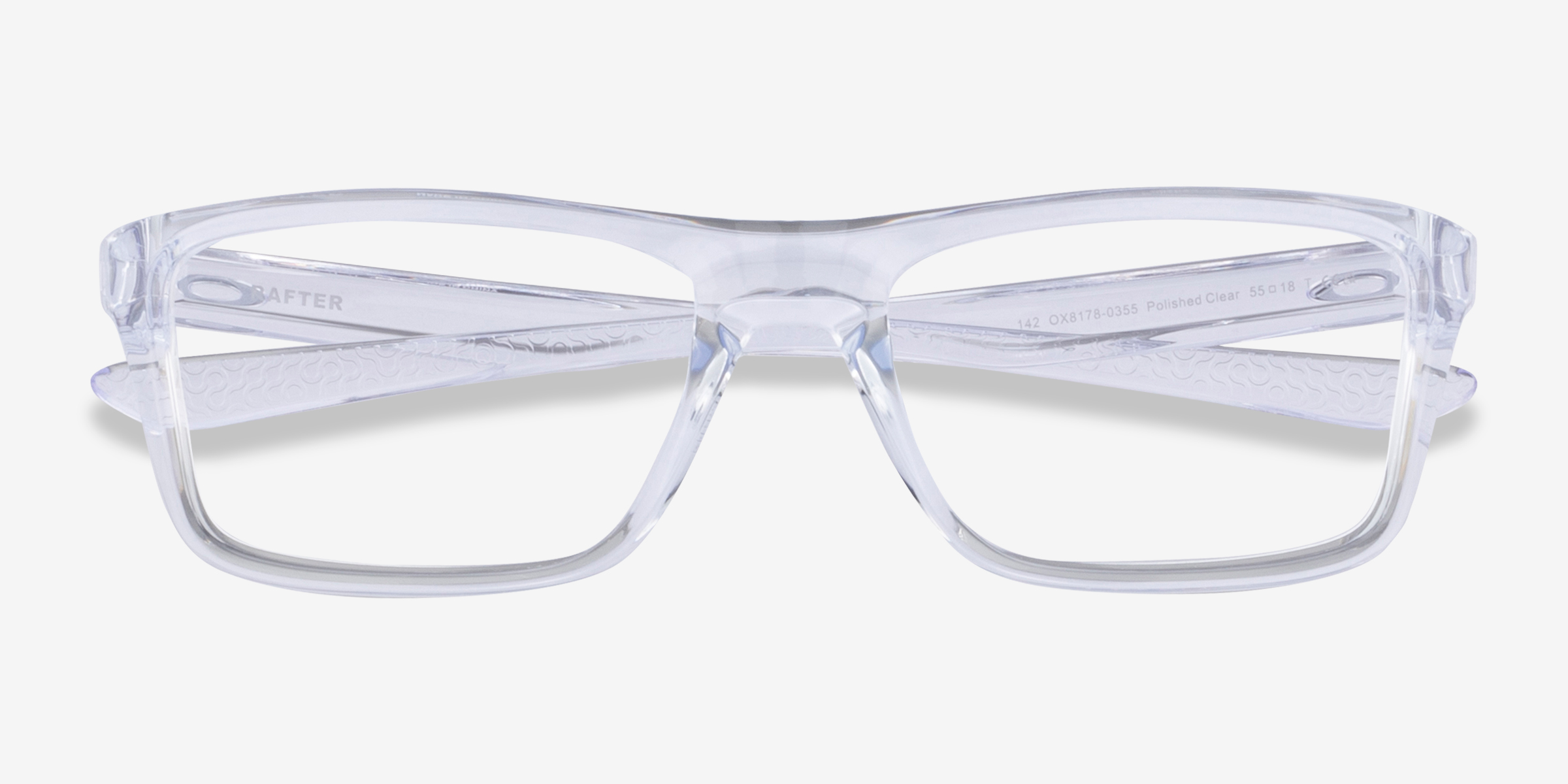 Oakley Rafter - Rectangle Polished Clear Frame Eyeglasses ...