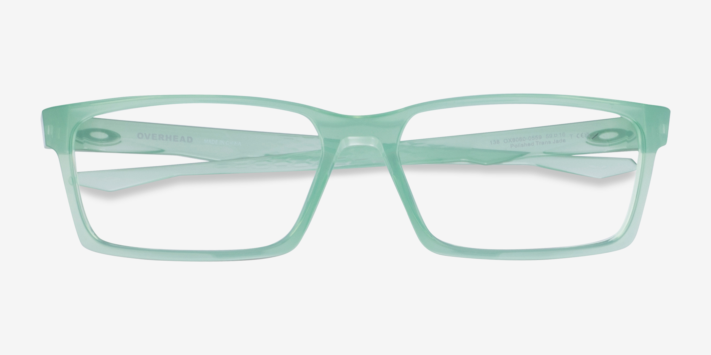 Oakley Overhead - Rectangle Transparent Green Frame Eyeglasses ...