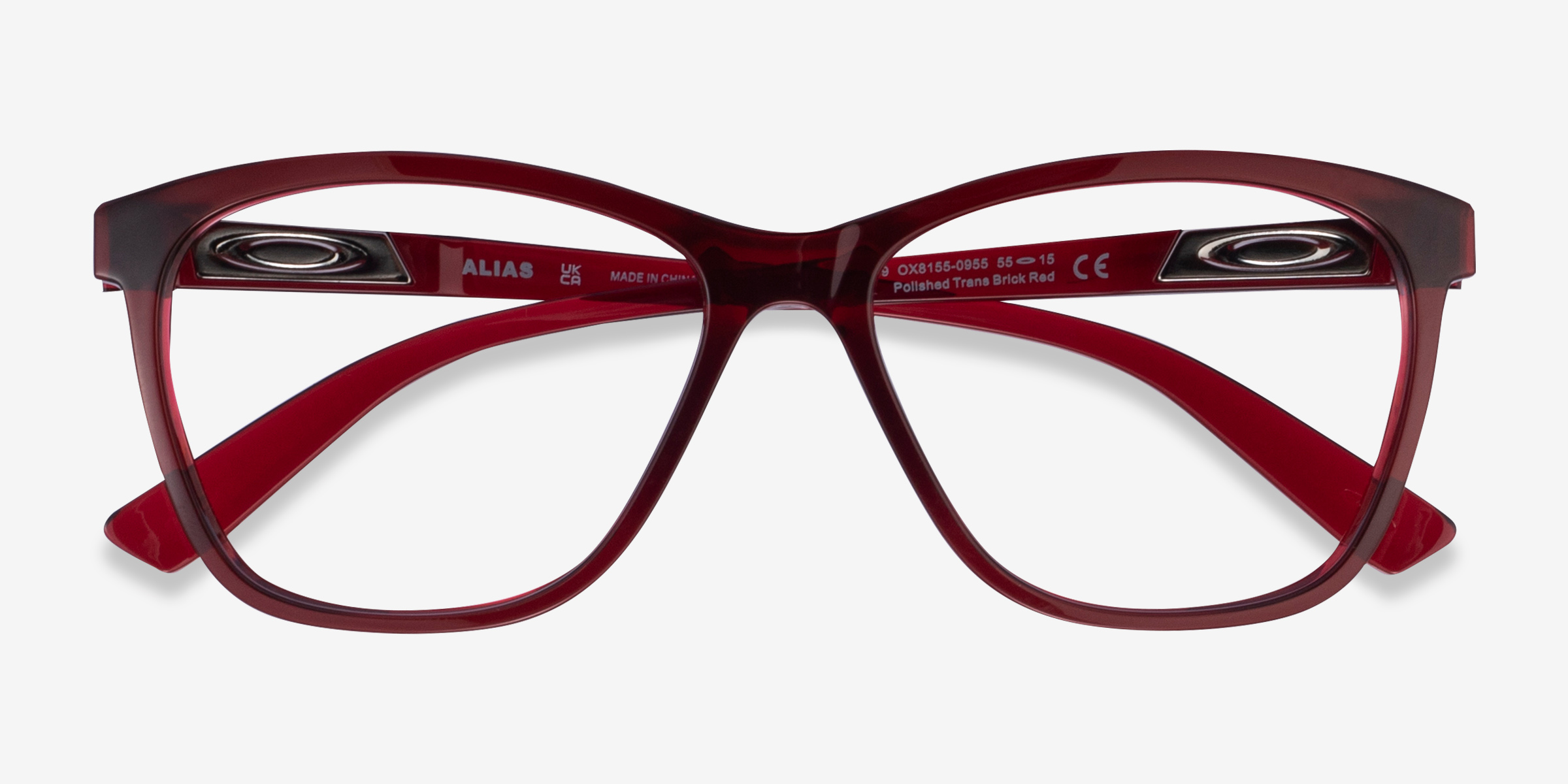Oakley Alias - Cat Eye Transparent Red Frame Glasses For Women ...