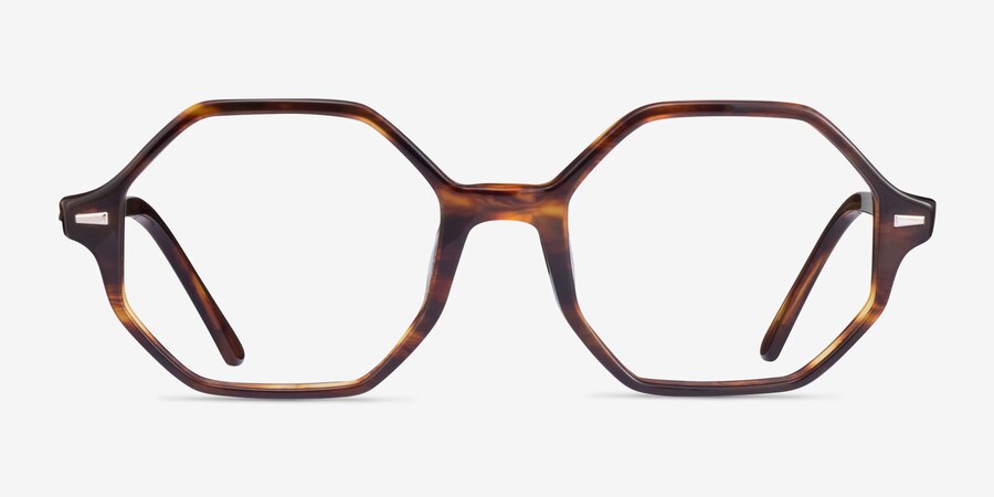 Ray-Ban RB5472 Britt - Square Striped Tortoise Frame Eyeglasses ...