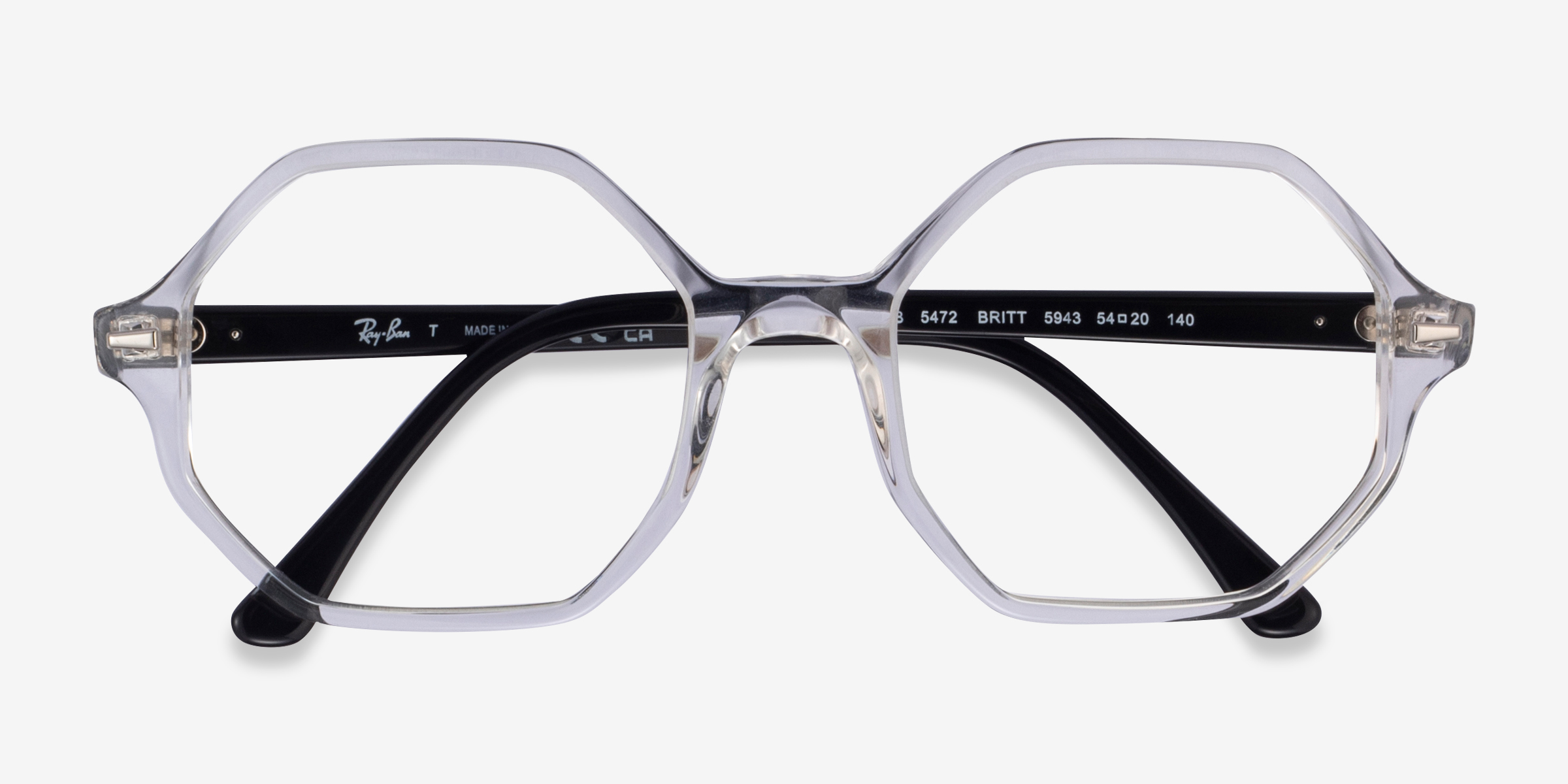Ray-Ban RB5472 Britt - Square Clear Frame Eyeglasses | Eyebuydirect Canada