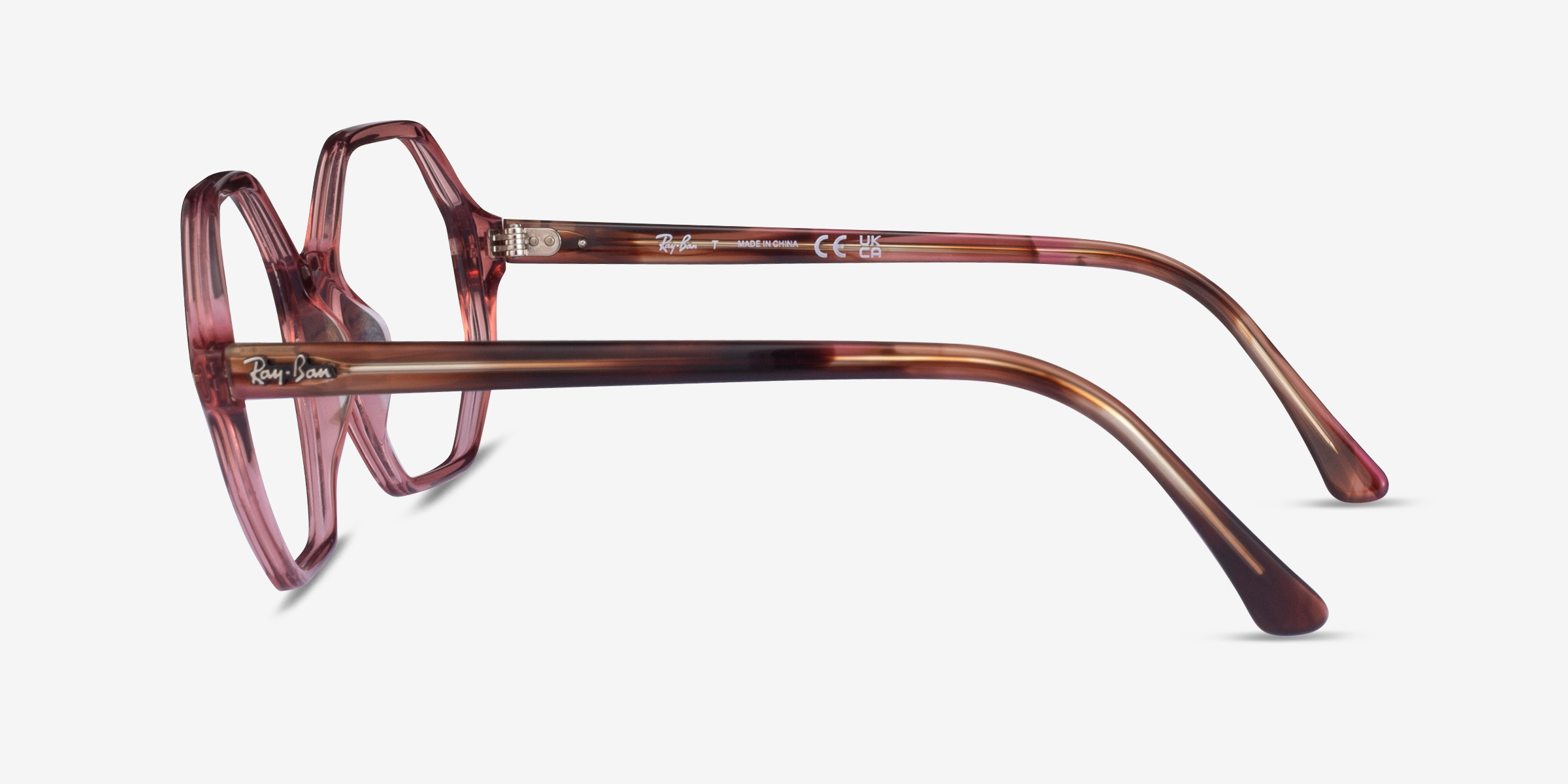 Ray-Ban RB5472 Britt - Square Transparent Pink Frame Glasses For Women ...
