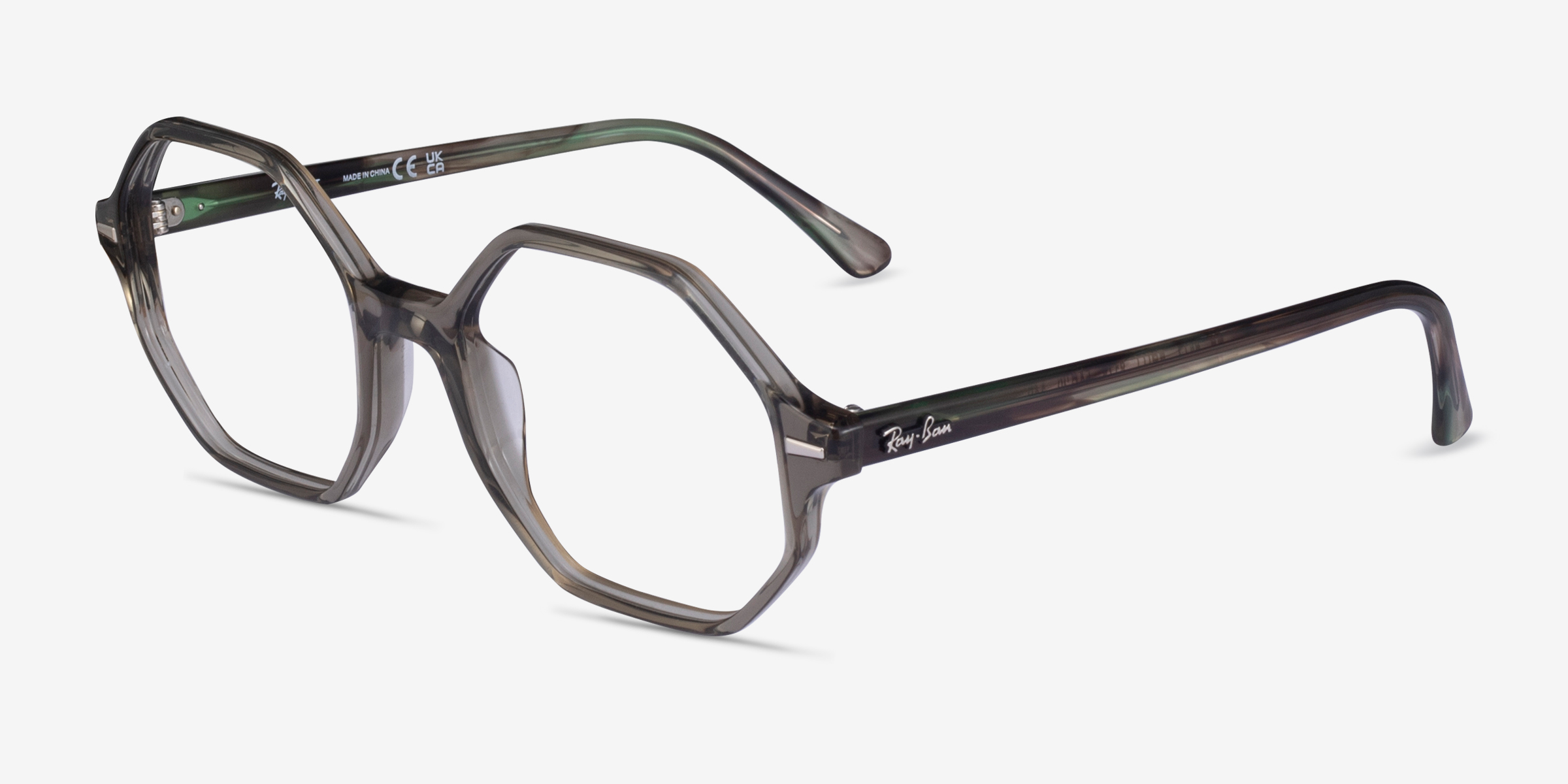 Ray-Ban RB5472 Britt - Square Transparent Green Frame Eyeglasses ...