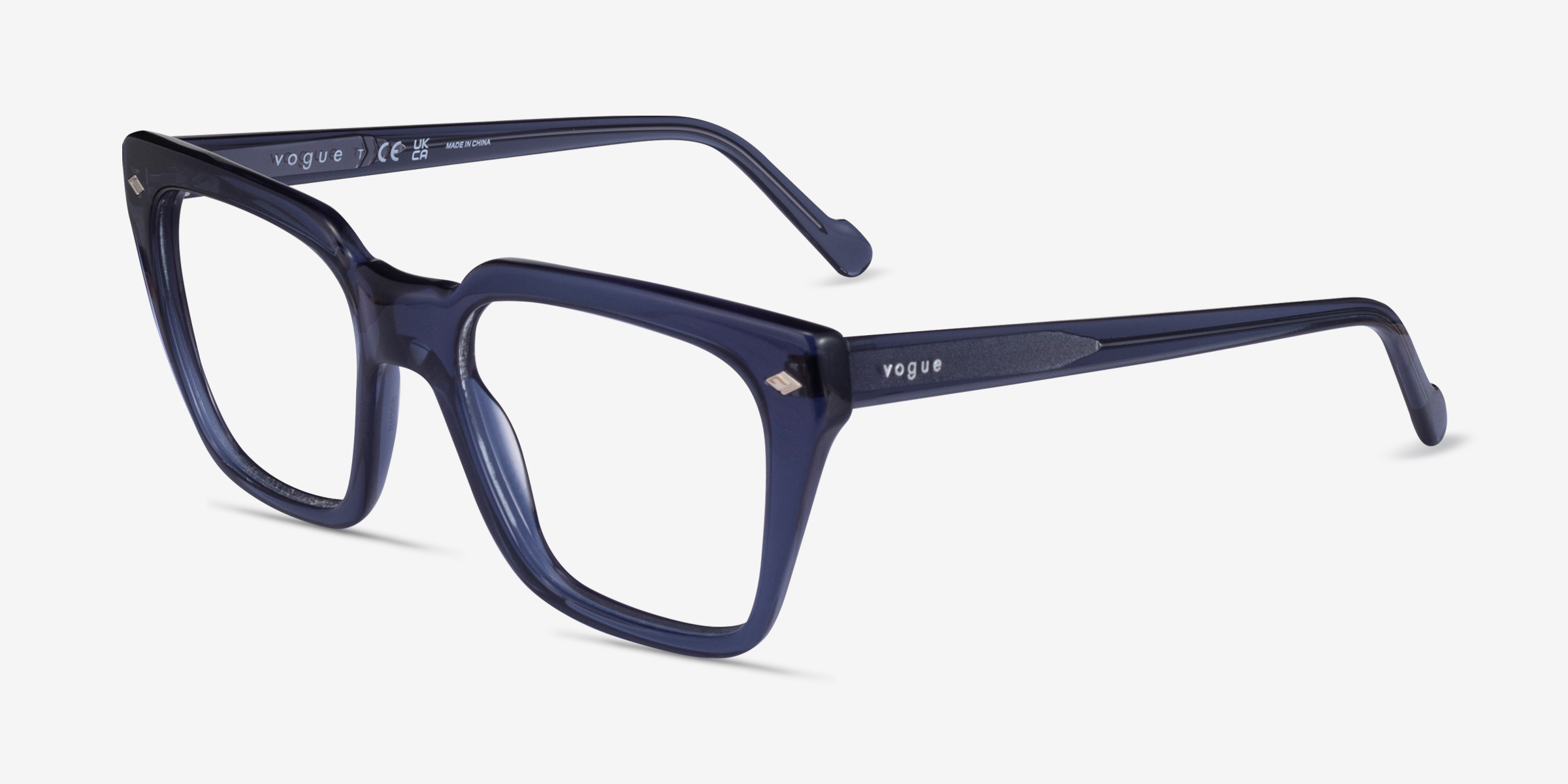 Vogue Eyewear VO5371 - Square Transparent Blue Frame Eyeglasses ...